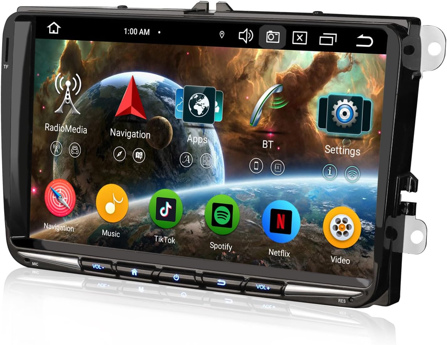 Erisin 8-Core 4GB+64GB Android 14 Radio Coche GPS Navegador para Volkswagen Polo 6R Golf 5/6 ...