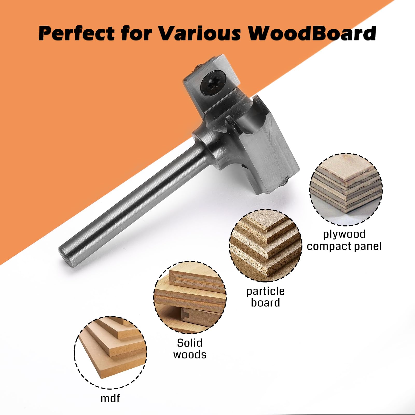 Snapklik.com : CNC Spoilboard Surfacing Router Bit, 1/4" Shank 1-1/2 ...