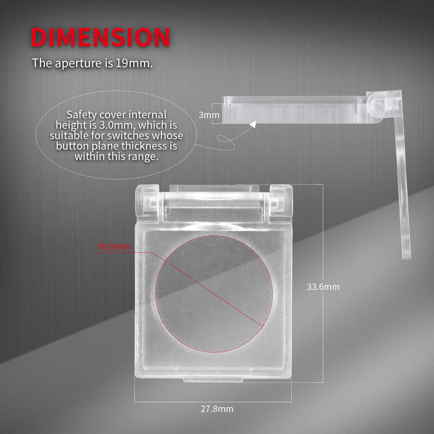 Snapklik.com : DaierTek 19mm PC Power Push Button Switch Cover Safety ...