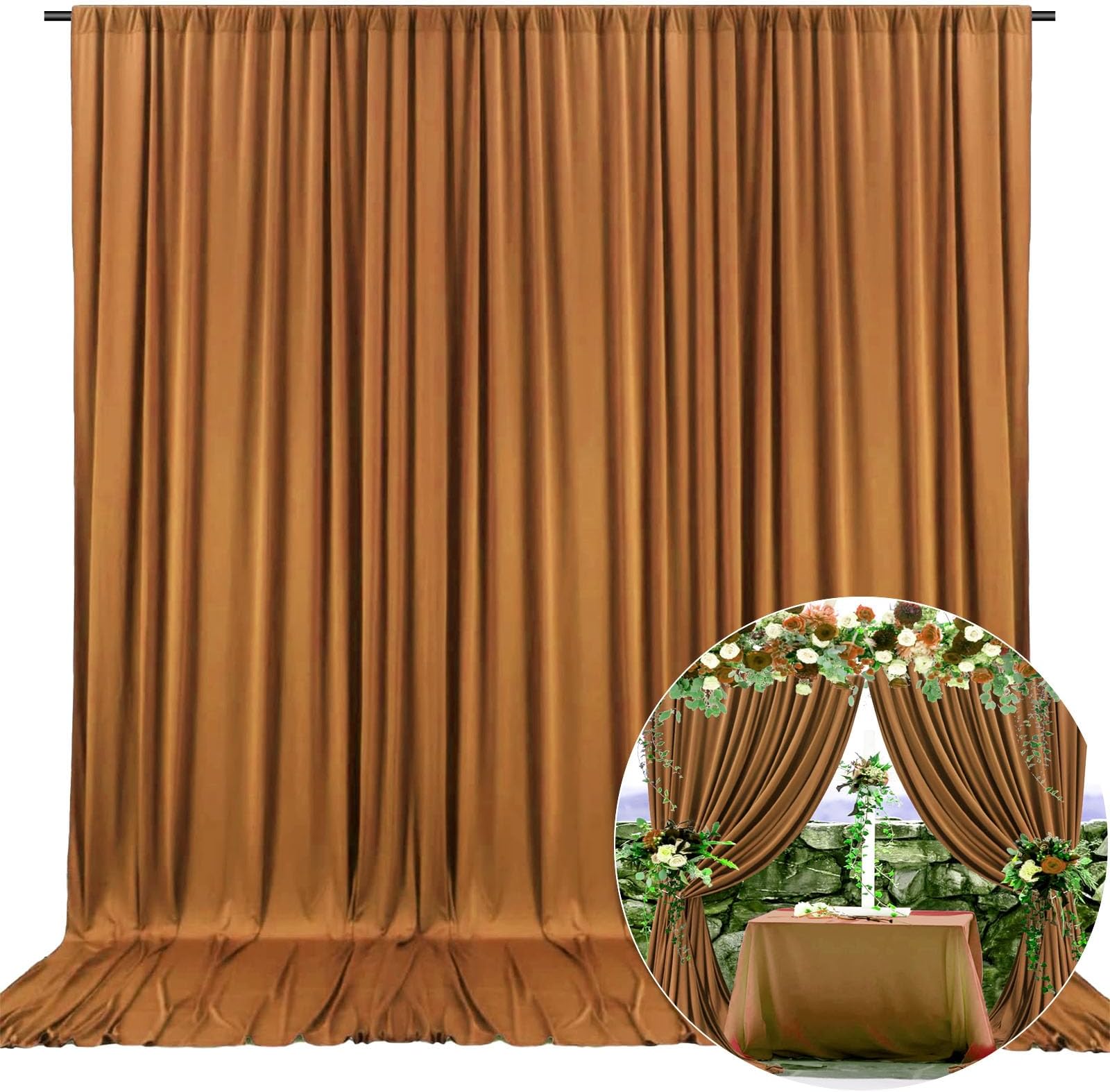 Amazon.com : 10 x 7 Feet Brown Backdrop Curtain for Partie, Background ...
