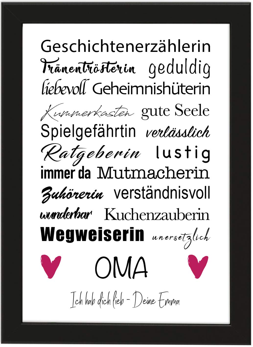 PICSonPAPER Personalisiertes Poster DIN A4 OMA, Geschichtenerzählerin ...