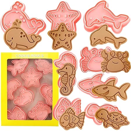 KENIAO Under The Sea Cookie Cutter Set - 7 Piece - Shark, Whale, Fish ...