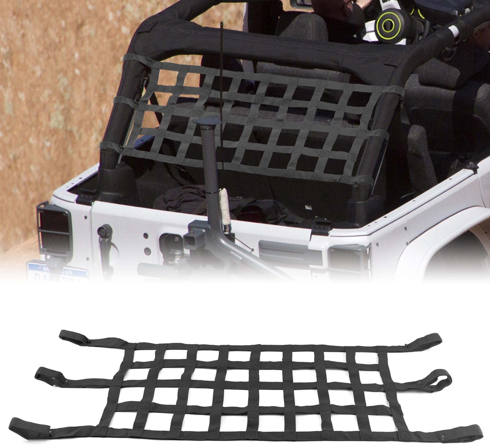 Amazon.com: RT-TCZ Mesh Cargo Net, Car Roof Net Hammock for Jeep ...