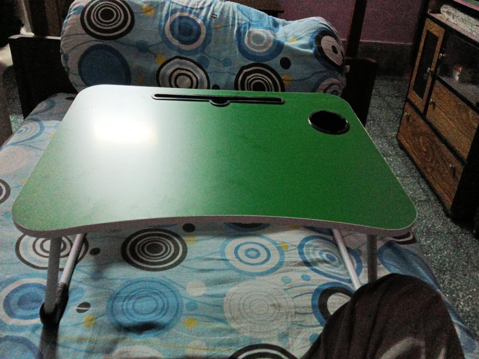 KVAS Foldable Wooden Mini Laptop Table for Bed, Study Table with Drawer ...