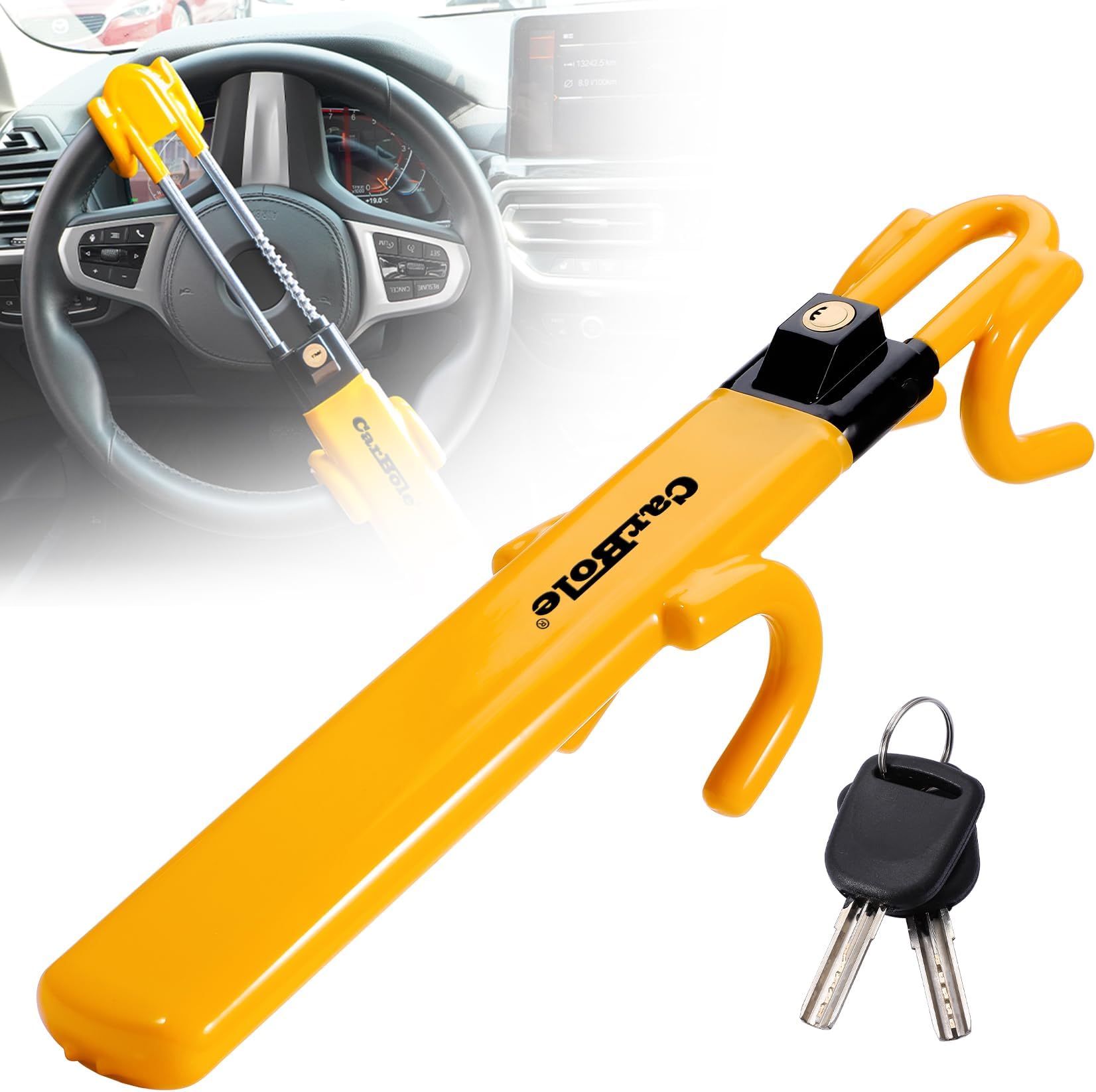 Xtremeauto Heavy Duty Steering Wheel Lock - Universal Car Anti Theft ...