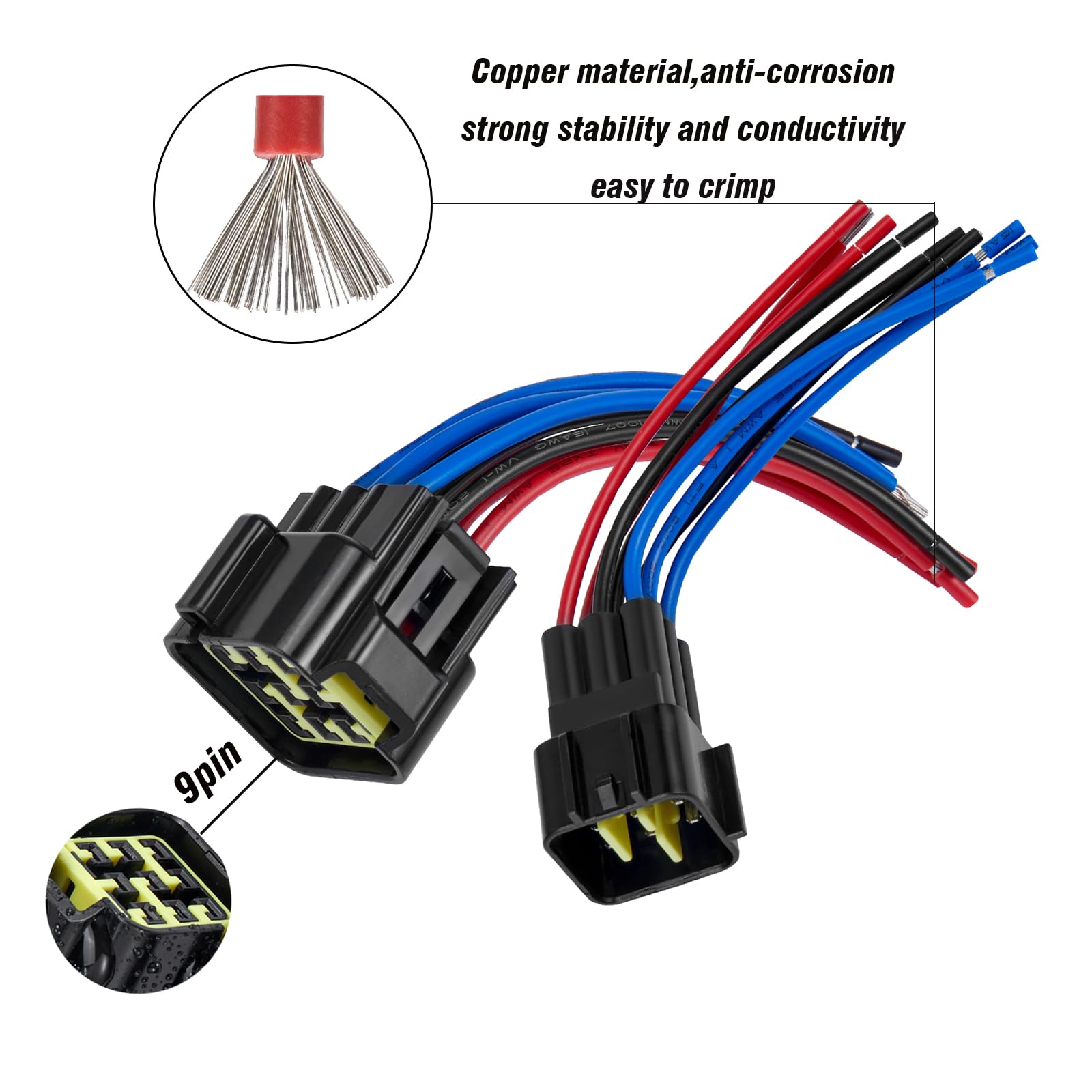 Snapklik.com : ZHOFONET 9 Pin Waterproof Connector,Waterproof ...