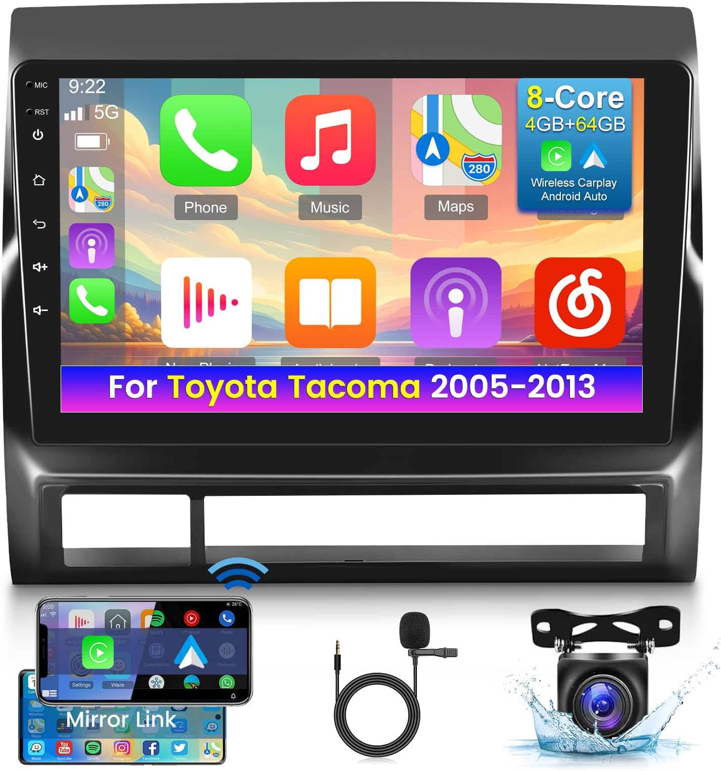 Amazon.com: [8 Core 4+64G] for Toyota Tacoma 2005-2013 Android Car ...