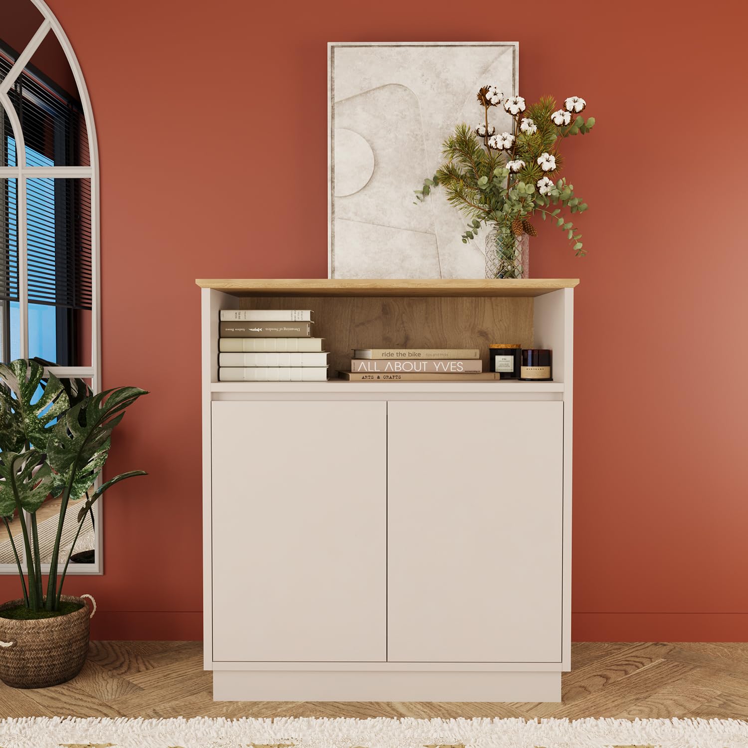 Bimossa Modern Sideboard Storage Cabinet & Highboard Table Chest of ...