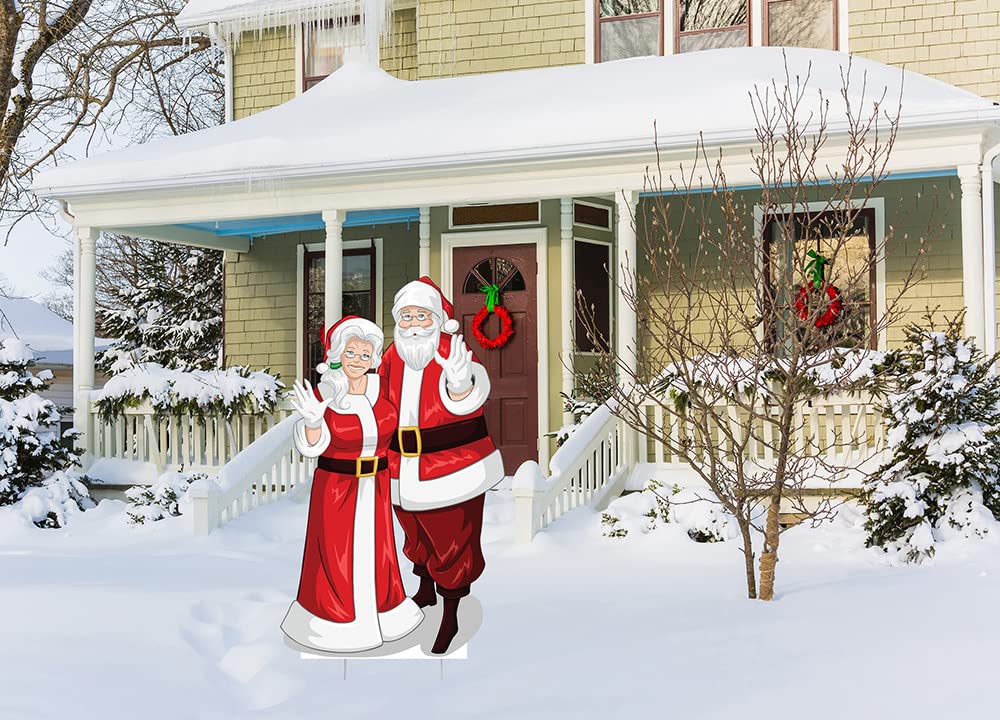 Mrs Claus Outdoor Decorations Christmas Garden Stake Decor, Metal