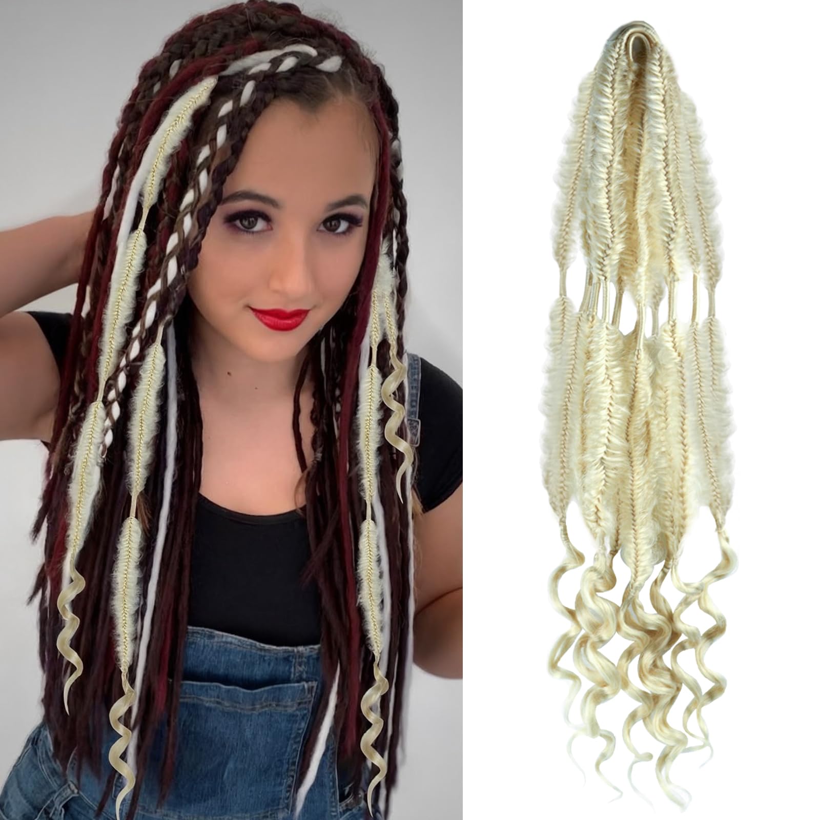 Amazon.com : Boho Dreadlocks extension Synthetic Double Ends Dreadlocks ...