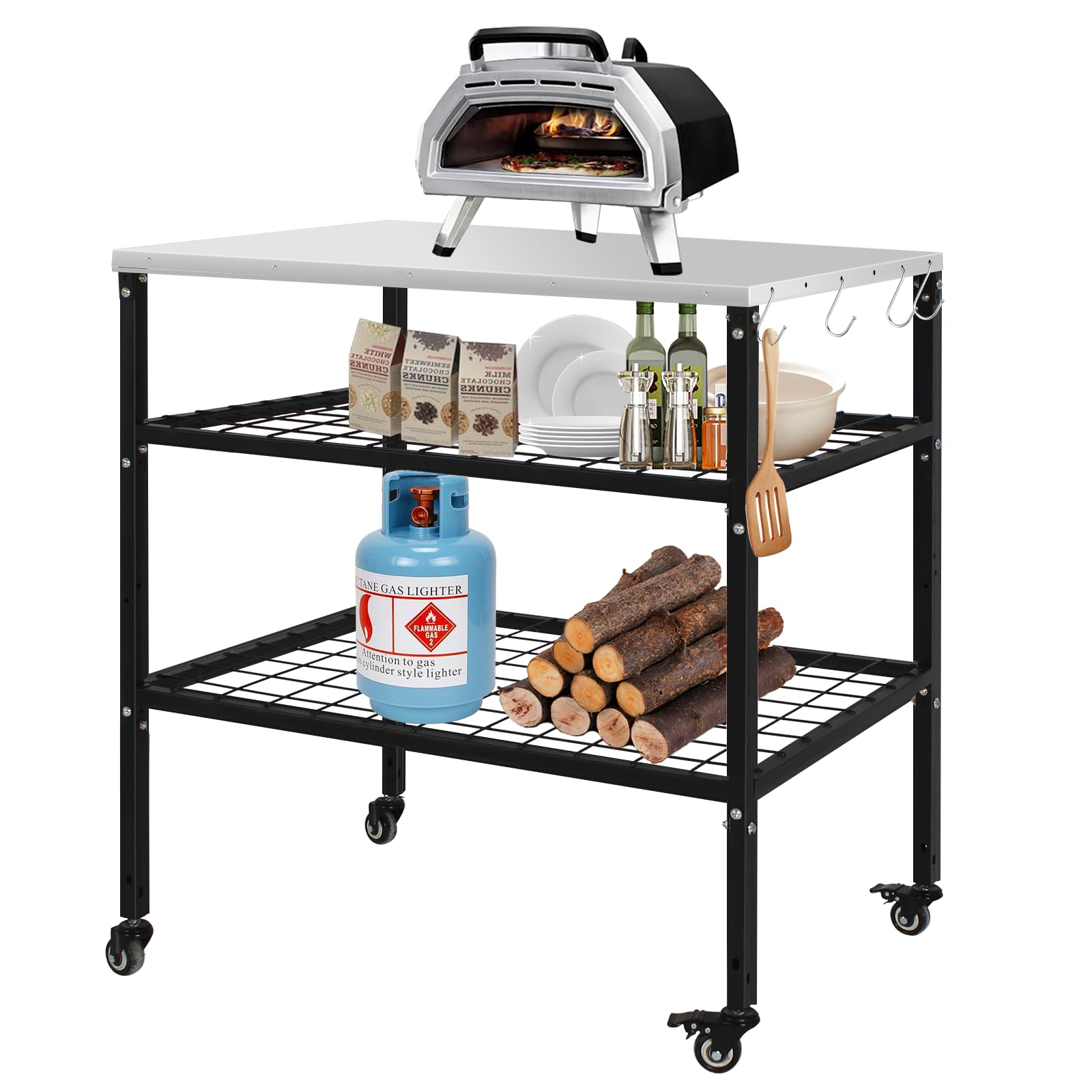 Amazon.com : SGOLAN Pizza Oven Stand Outdoor Grill Table Pizza Oven ...