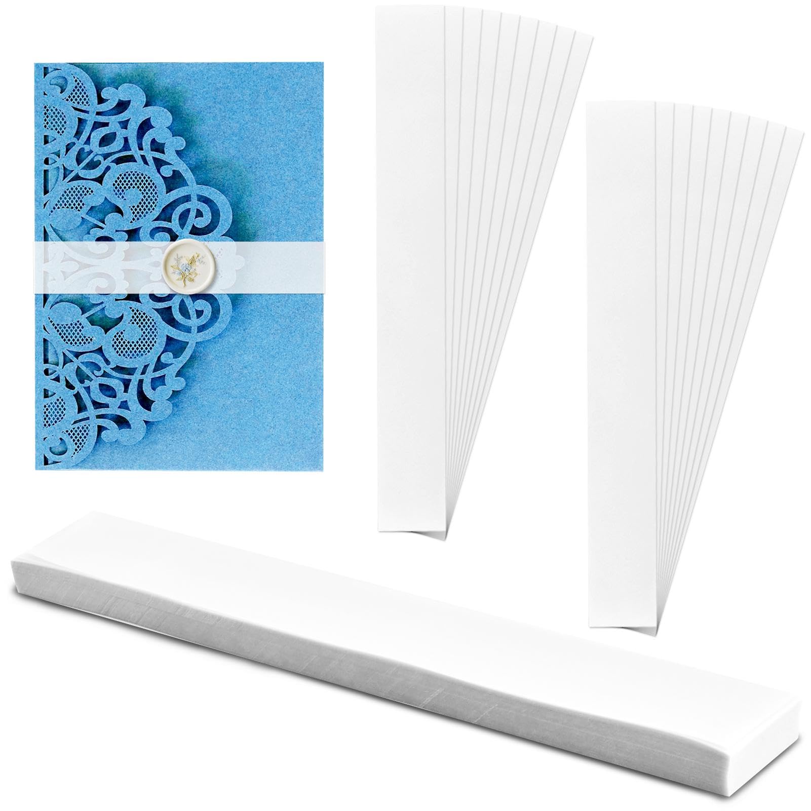 Amazon.com: 150Pcs Vellum Belly Band for 5x7 Invitations, Clear ...