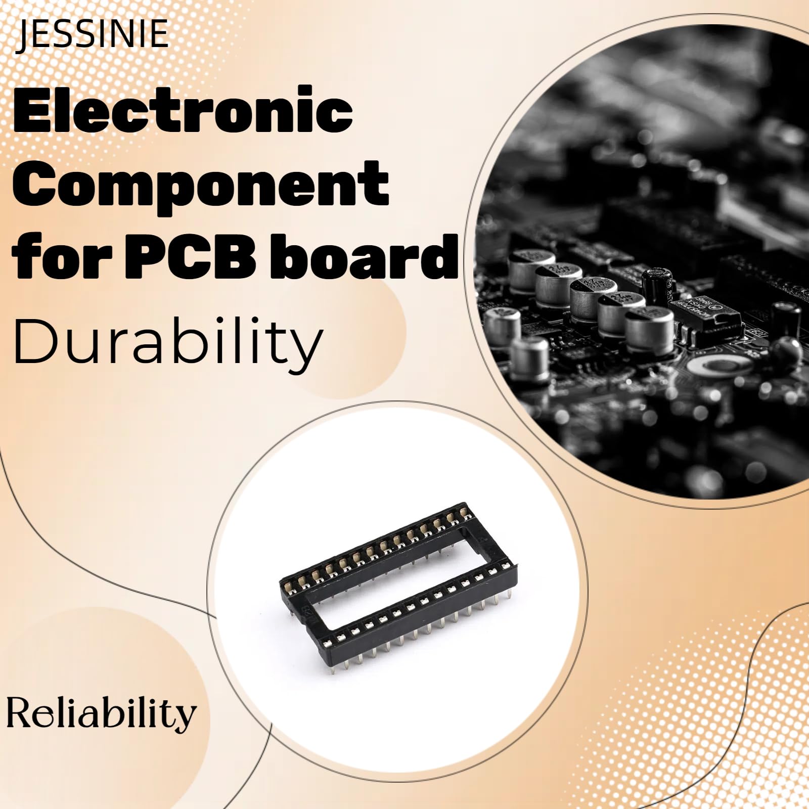 Snapklik.com : 8Pcs IC Socket 28P DIP 28 Wide Body IC Chip Socket ...