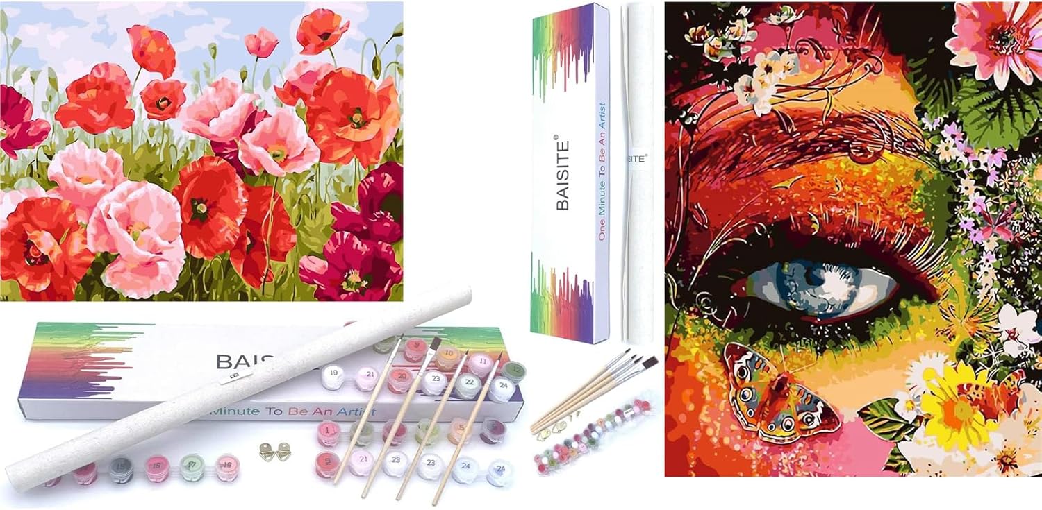 Amazon.com: BAISITE Paint by Numbers Kit for Adults Beginners,16" Wx20 ...