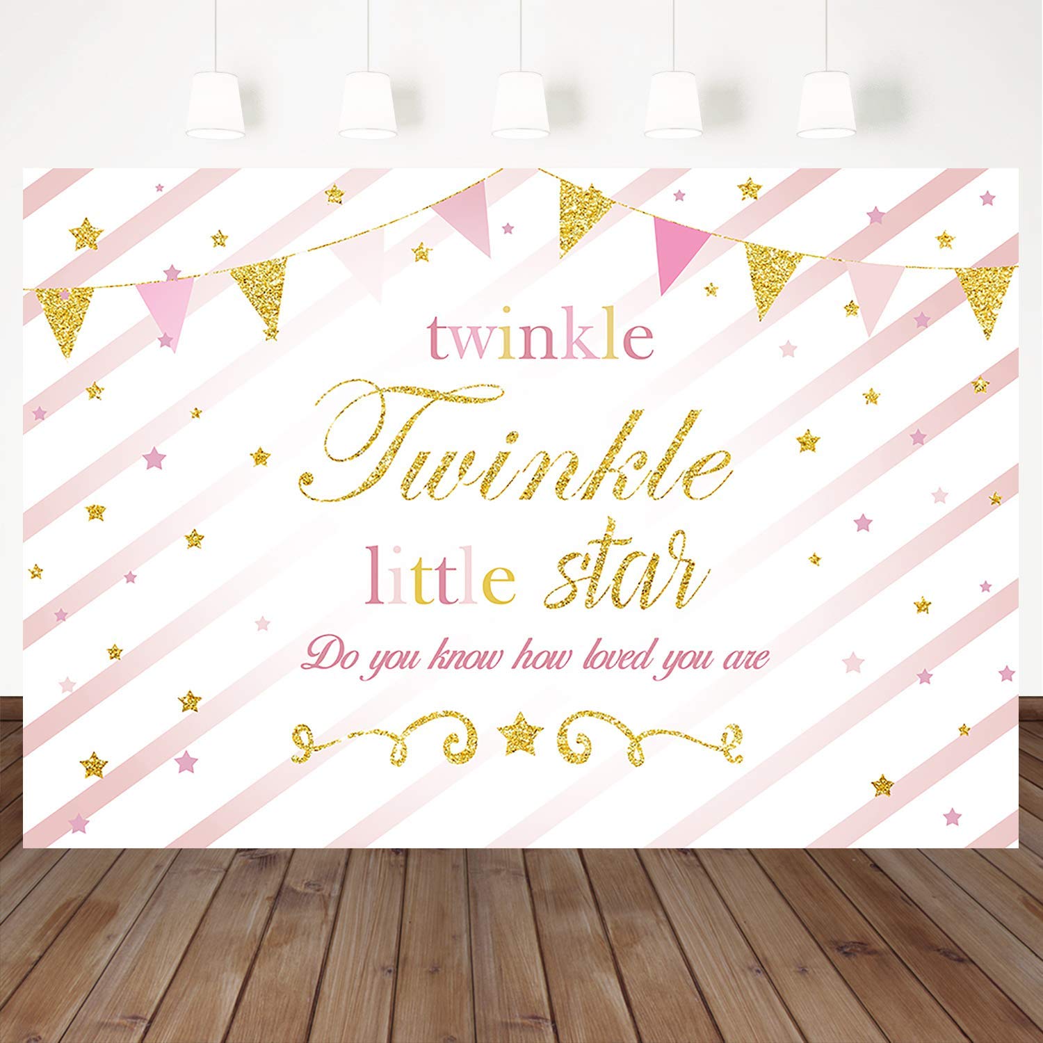 Buy Mehofoto Little Star Birthday Backdrop Pink Twinkle Twinkle Little ...