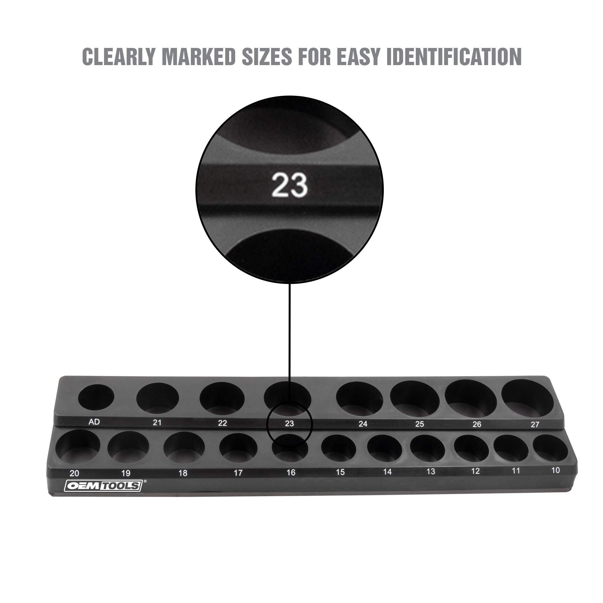 OEMTOOLS 22487 3 Piece Metric Magnetic Socket Organizers, Socket ...