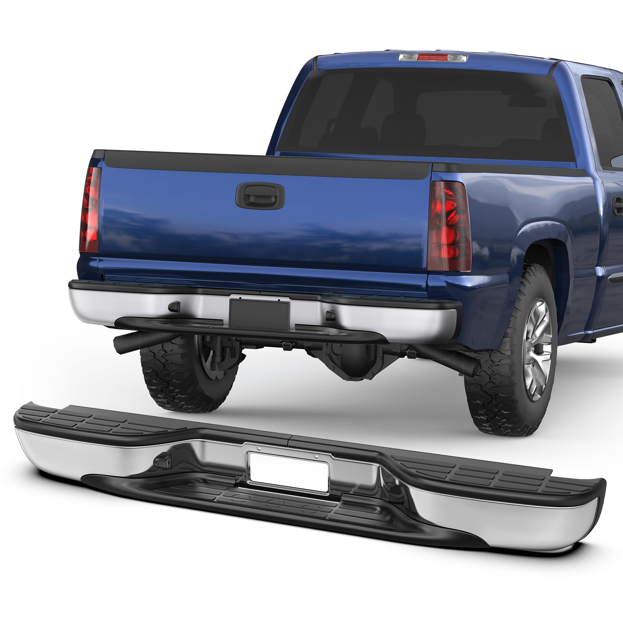 Amazon.com: KUIPERAUTO Chrome Rear Step Bumper Assembly GM1103122 ...