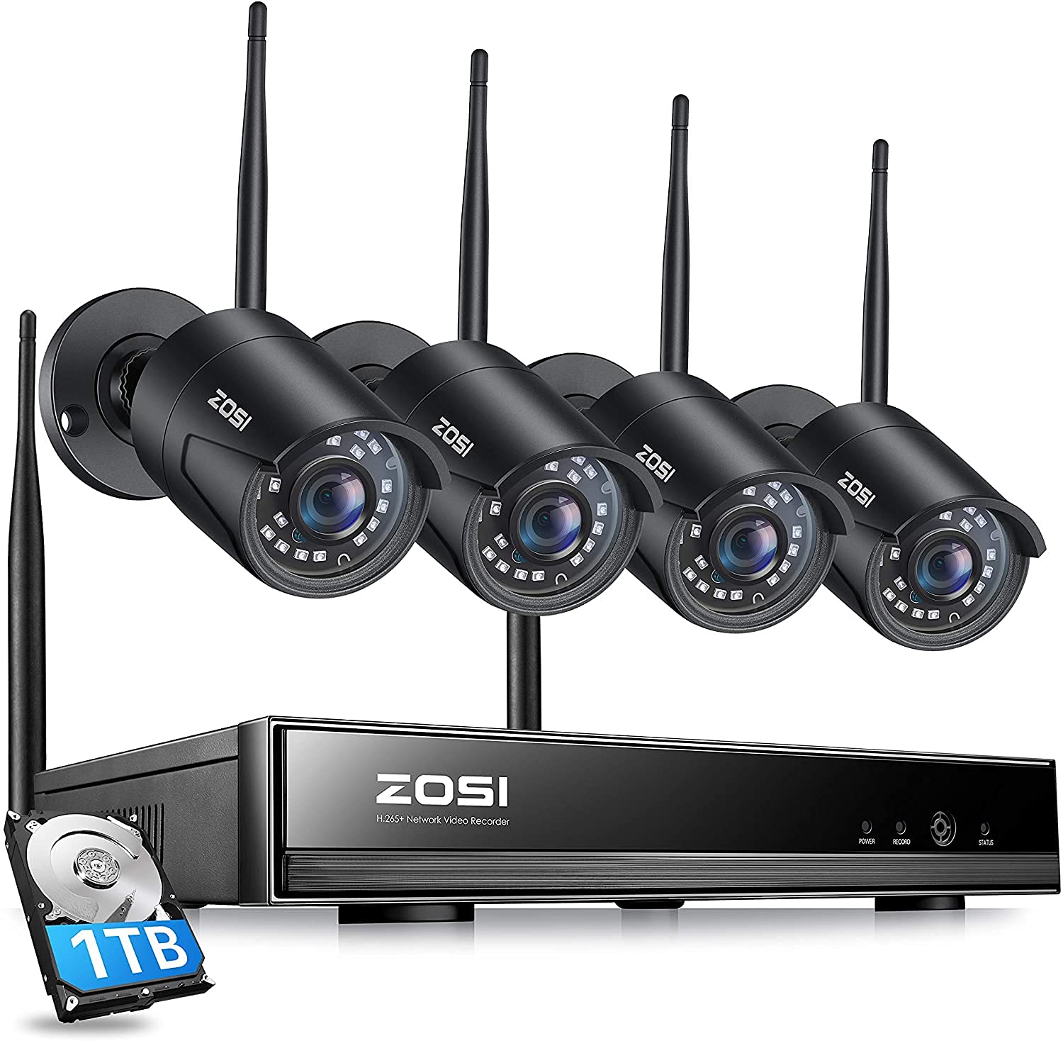 Buy ZOSI H.265+ 8CH 1080P Wireless Security Cameras System Outdoor ...