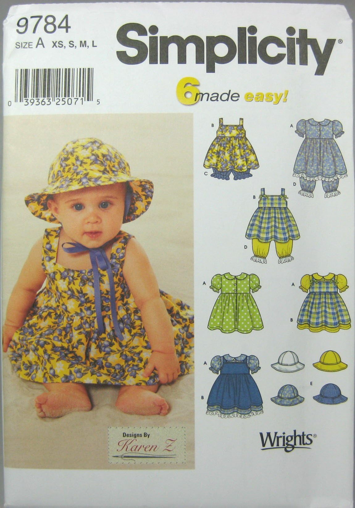 Amazon.com: Simplicity 3509 Sewing Pattern Infants Baby Dress Panties ...