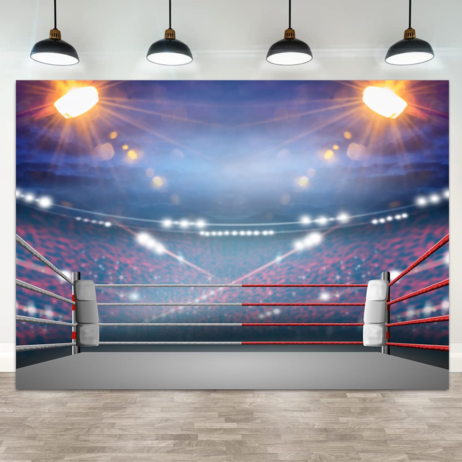 Amazon.com : ASDCXZ 6x4ft Boxing Ring Backdrop Wrestling Arena ...