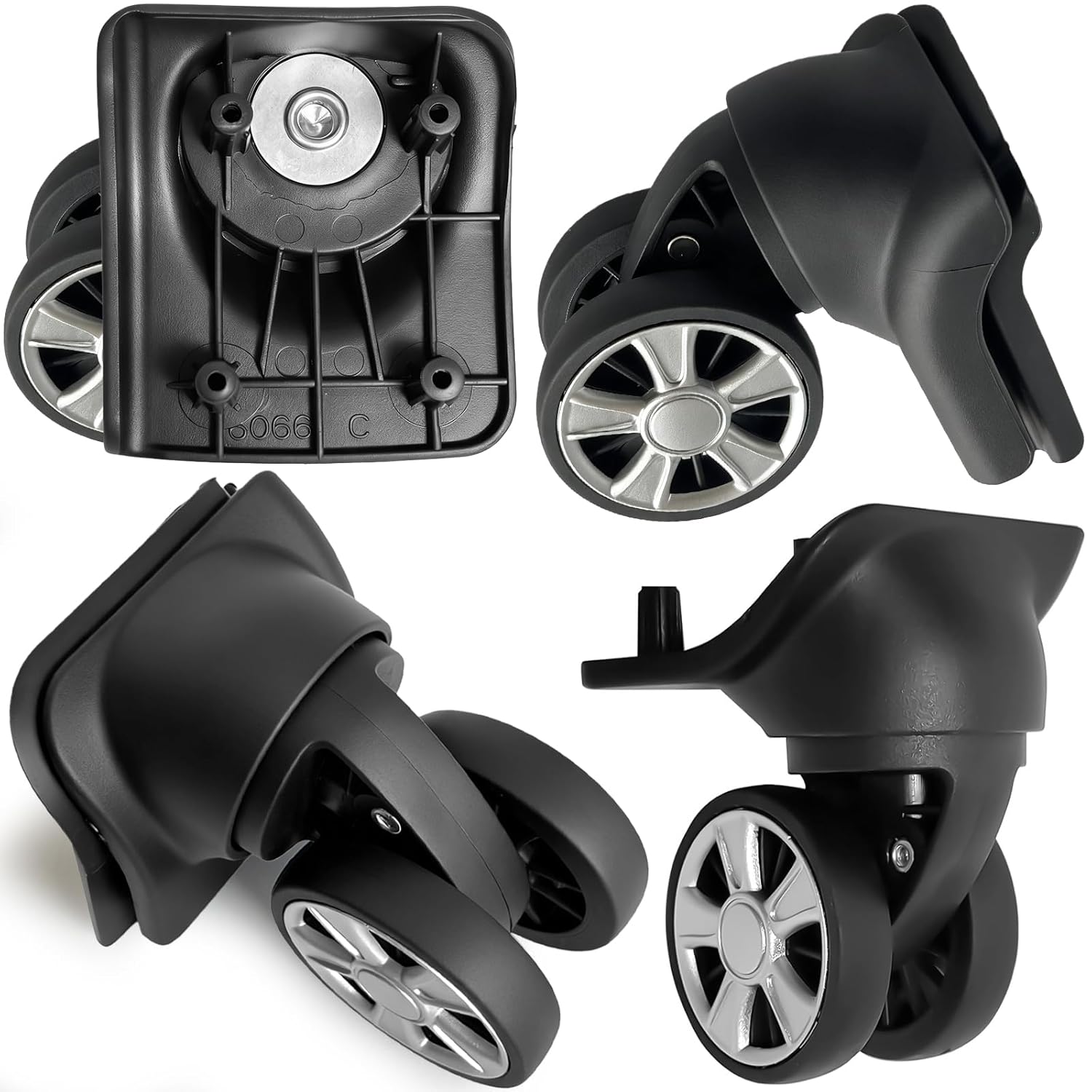 Amazon.com: NUOZE Duel Spinner Luggage Wheels Replacement for Suitcase ...