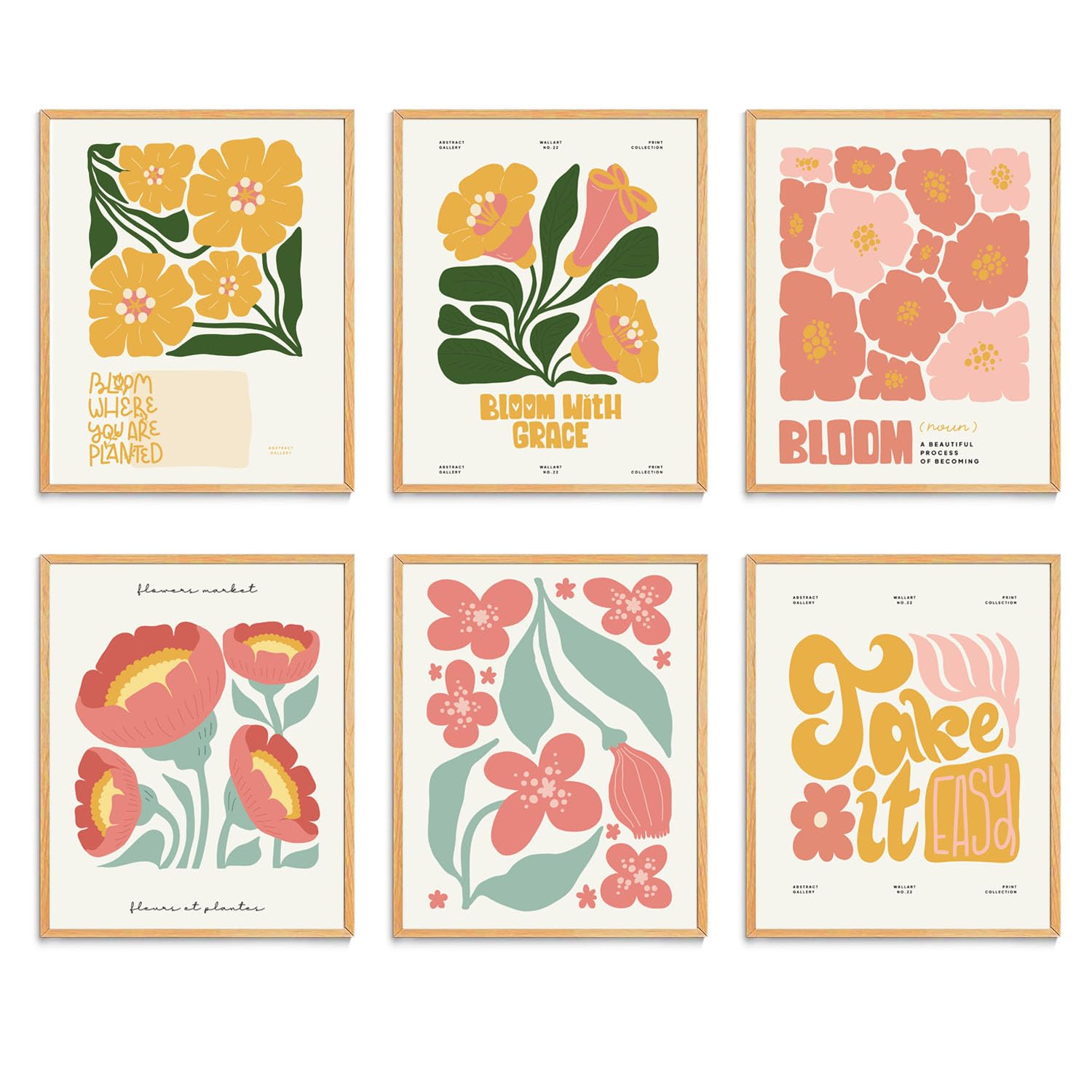 Amazon.com: XBYGIMI Danish Pastel Flower Market Posters, Minimalist ...