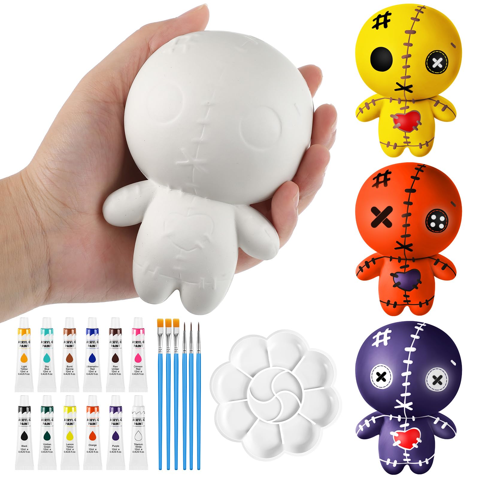 Amazon.com: Poen 4 Pcs Voodoo Dolls Horror Doll Make Your Own Stress ...