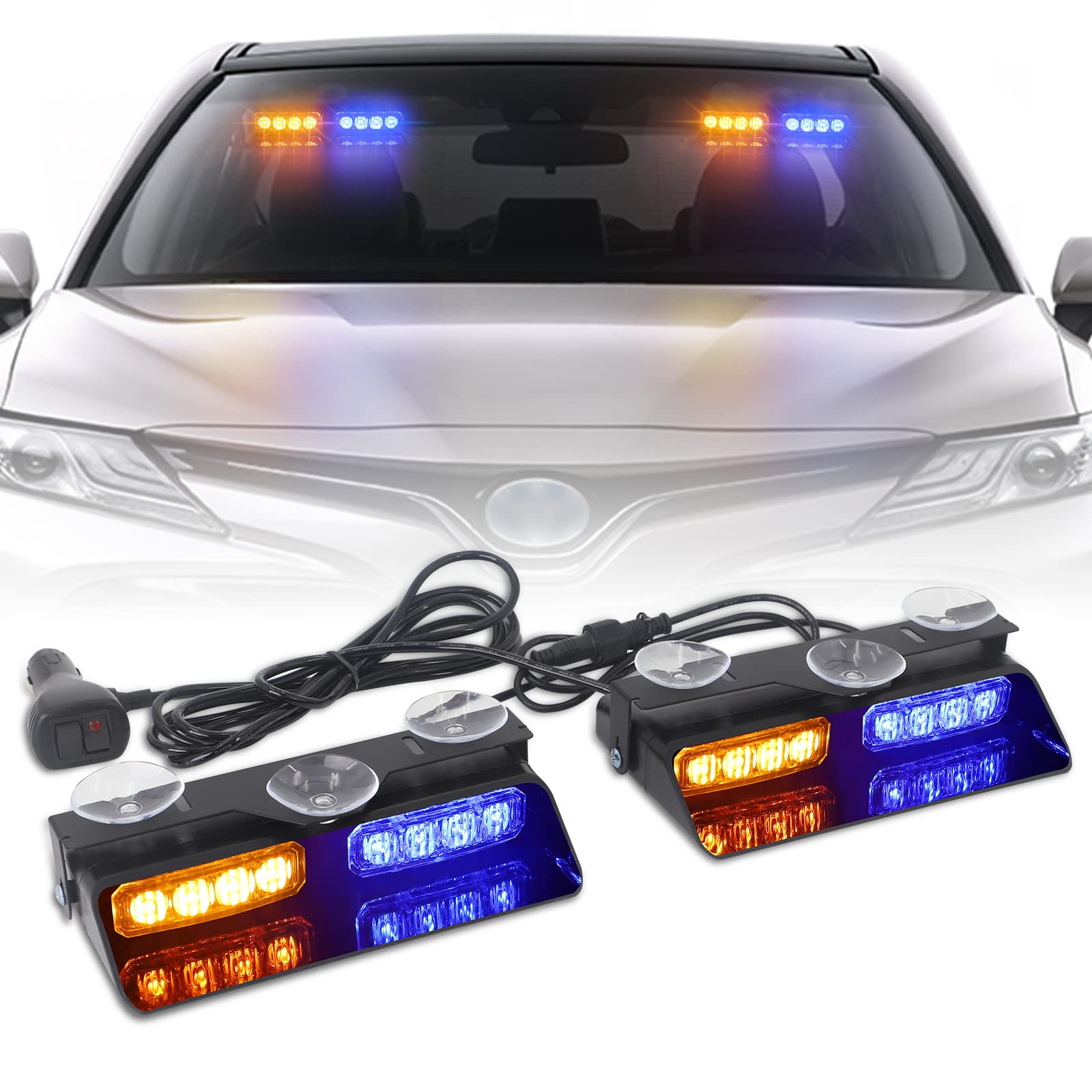 Snapklik.com : XRIDONSEN 2 In 1 Dash Emergency Strobe Lights Front/Rear ...