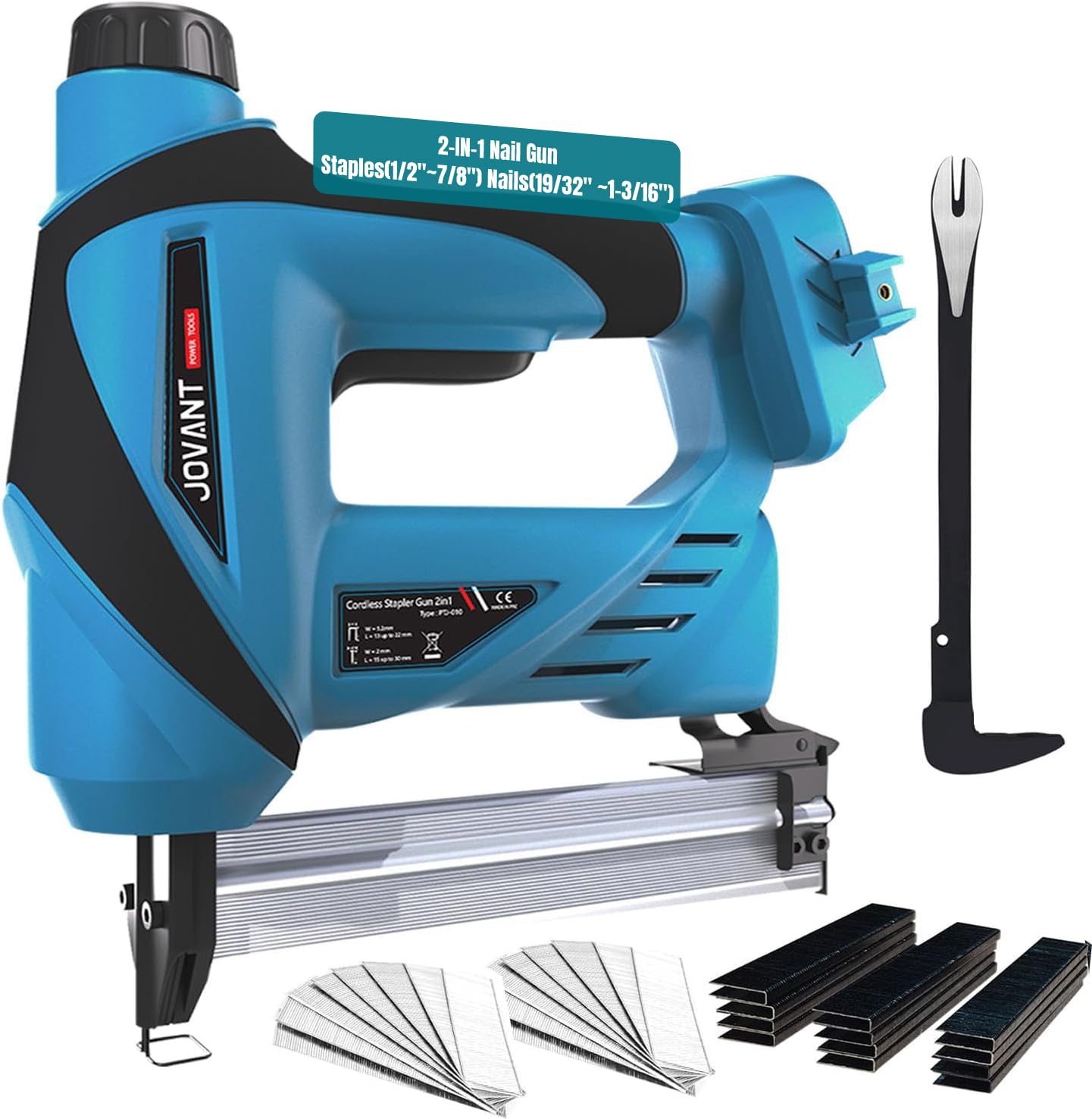 Amazon.com: 2 in 1 Nail Gun with 1/5'' Narrow Crown Staples and 18G ...