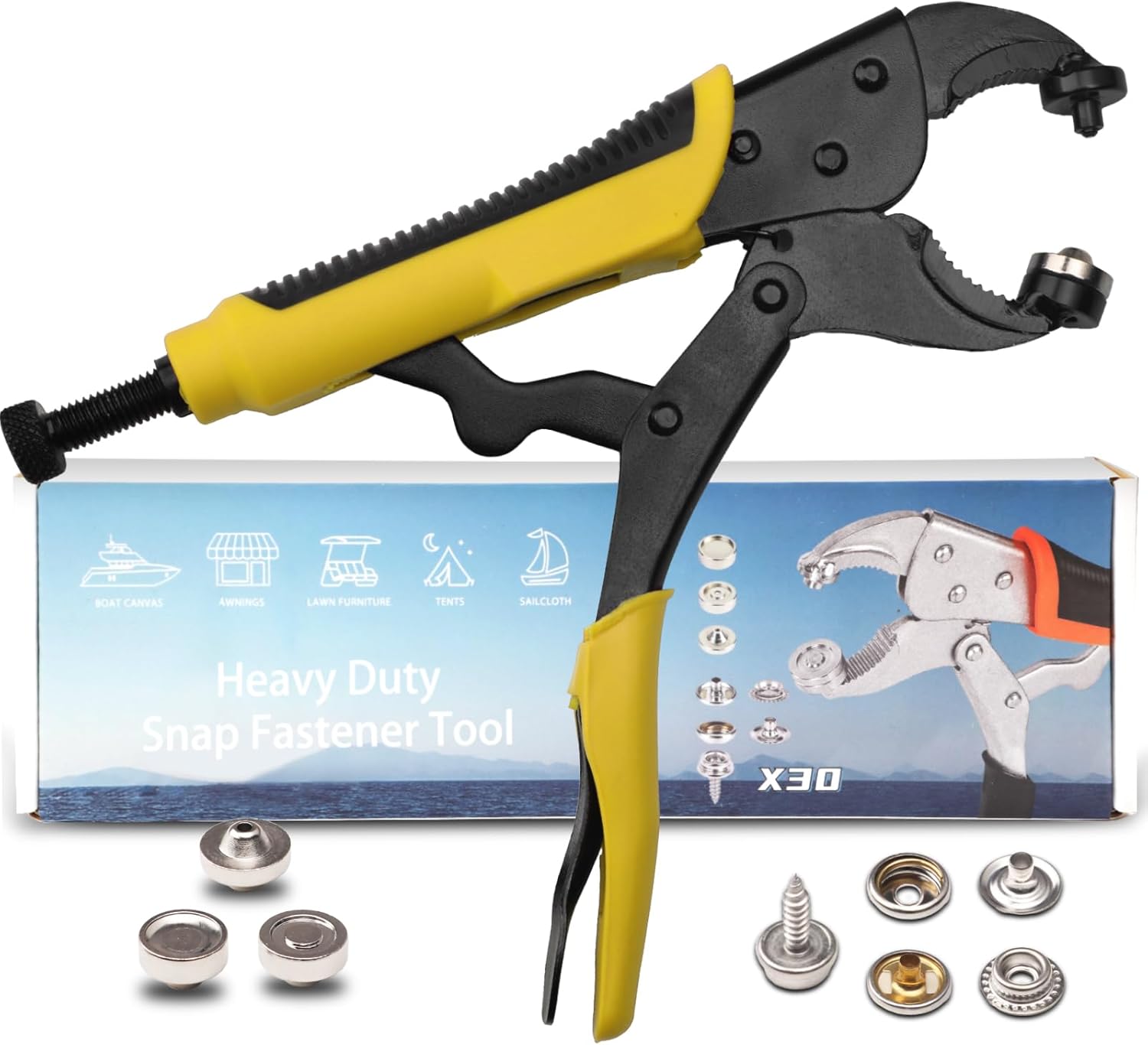 Amazon.com: Coowolf Heavy-Duty Snap Button Kit - with 30 Set Metal ...