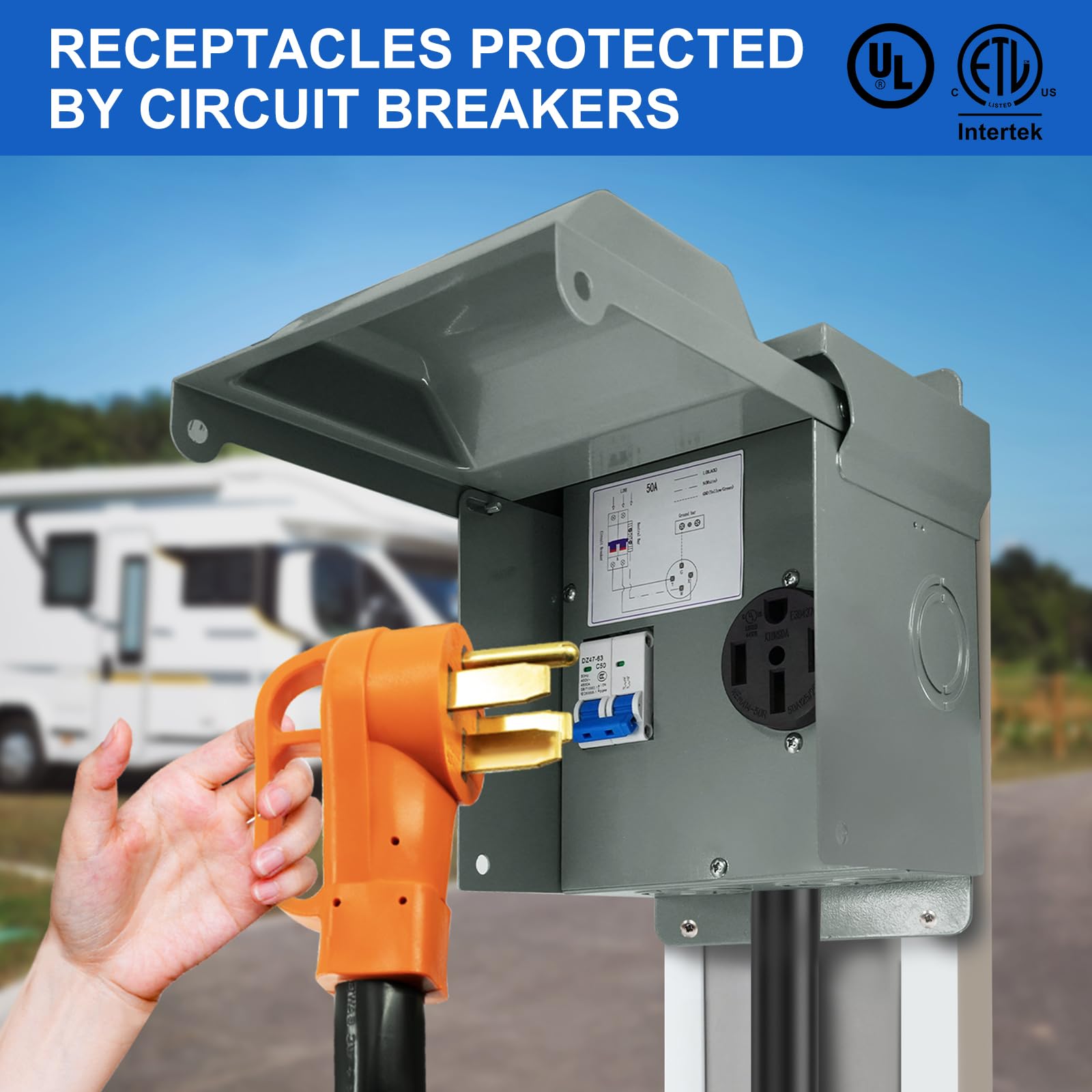 Exterior Receptacle Pedestal Utility & Parking Lot Pedestals | Valid