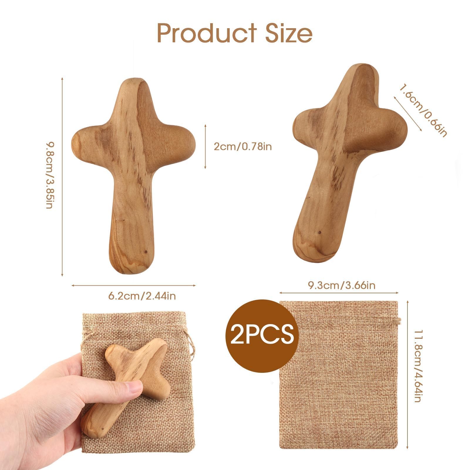 10 CM Handmade Wooden Cross Handcrafted Olive Wood Crucifix with Woven ...