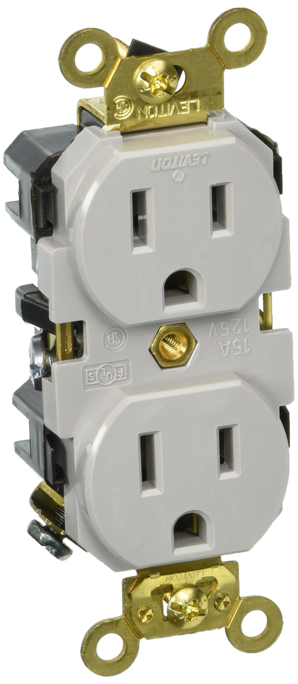 Leviton 5262-GY 15-Amp, 125 Volt, Industrial Extra Heavy Duty Grade ...