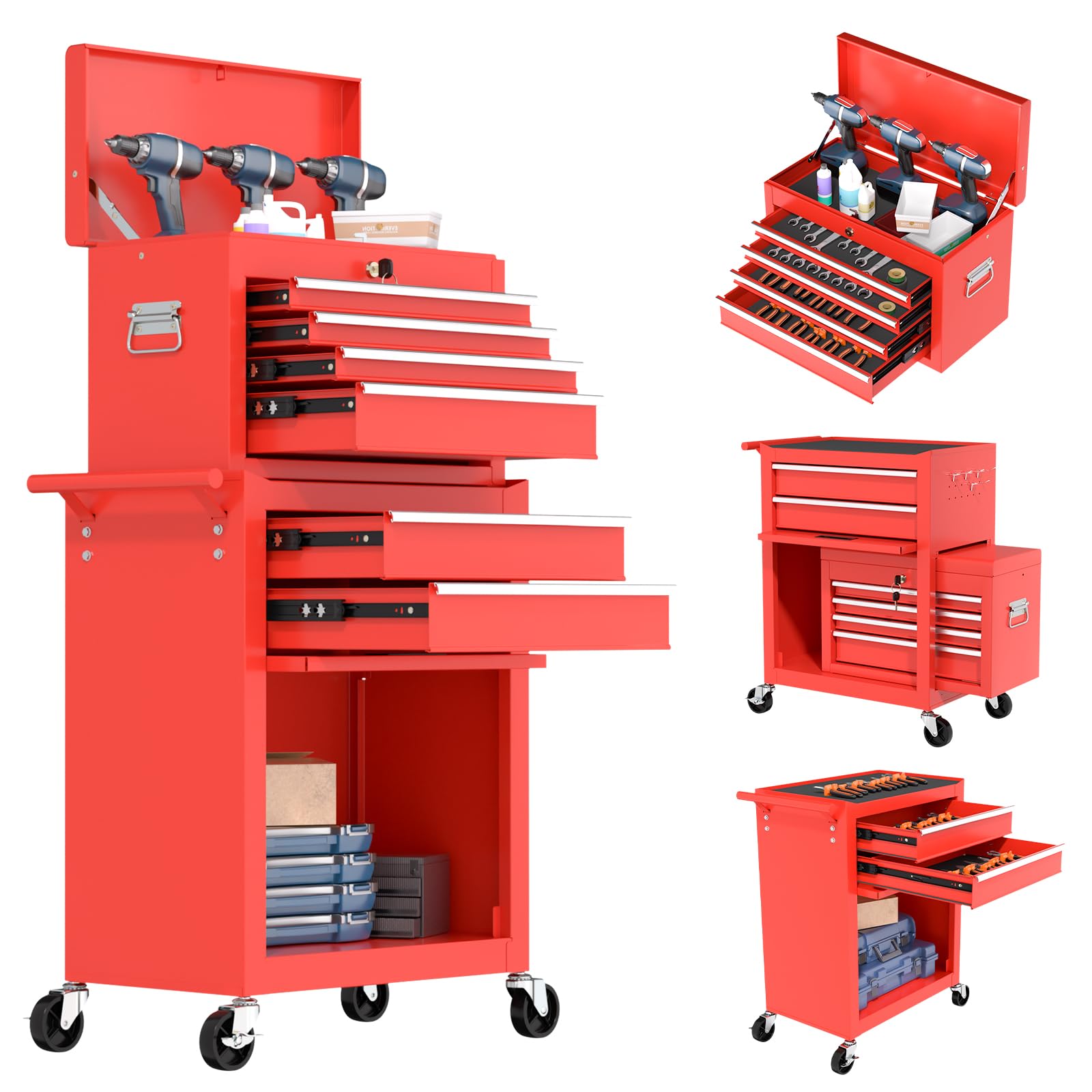 Snapklik.com : CMFYDAILY 6-Drawers Large Tool Chest, 2-in-1 Mechanic ...