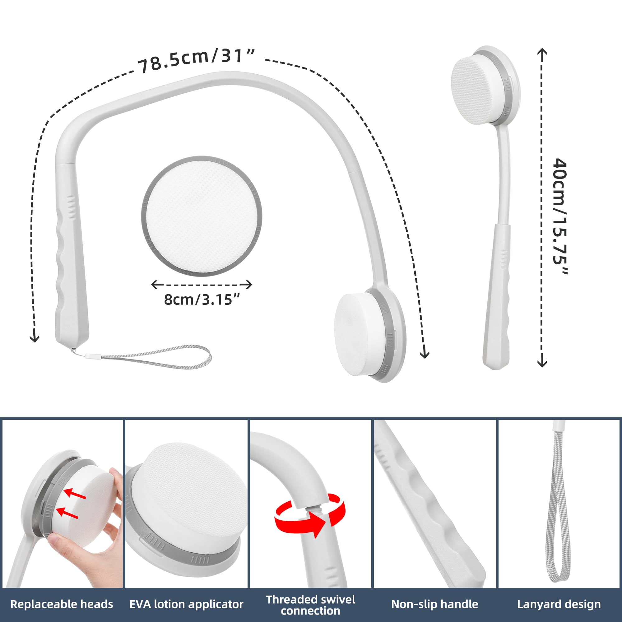 TYYIHUA Lotion Applicator for Back,31" Long Handled Back Lotion ...