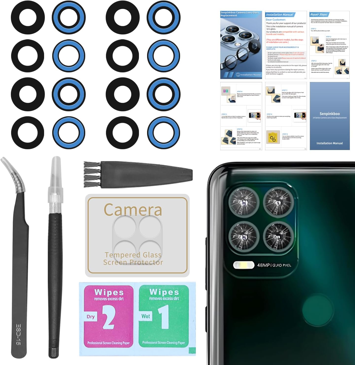 Amazon.com: 2 Pack Back Rear Camera Lens Glass Replacement for Motorola ...