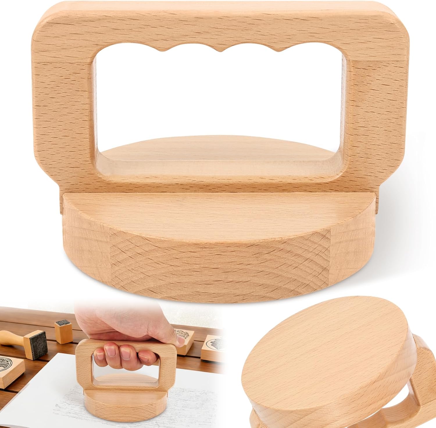 Block Printing Baren,Beech Wood Ergonomic Handle Printmaking Supplies ...
