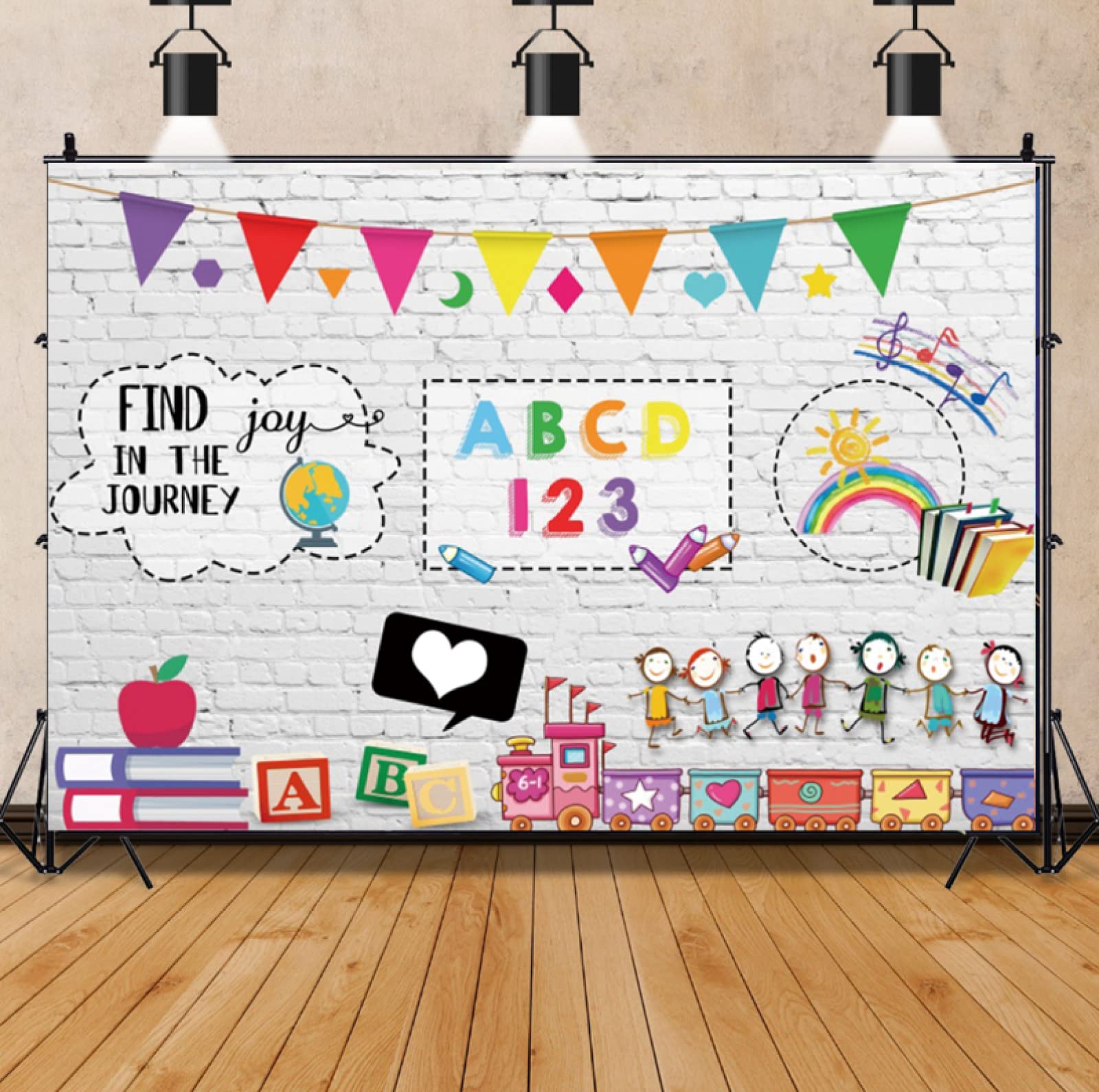 School Backdrop 7x5ft Welcome Back To - ABC Letters Photography ...