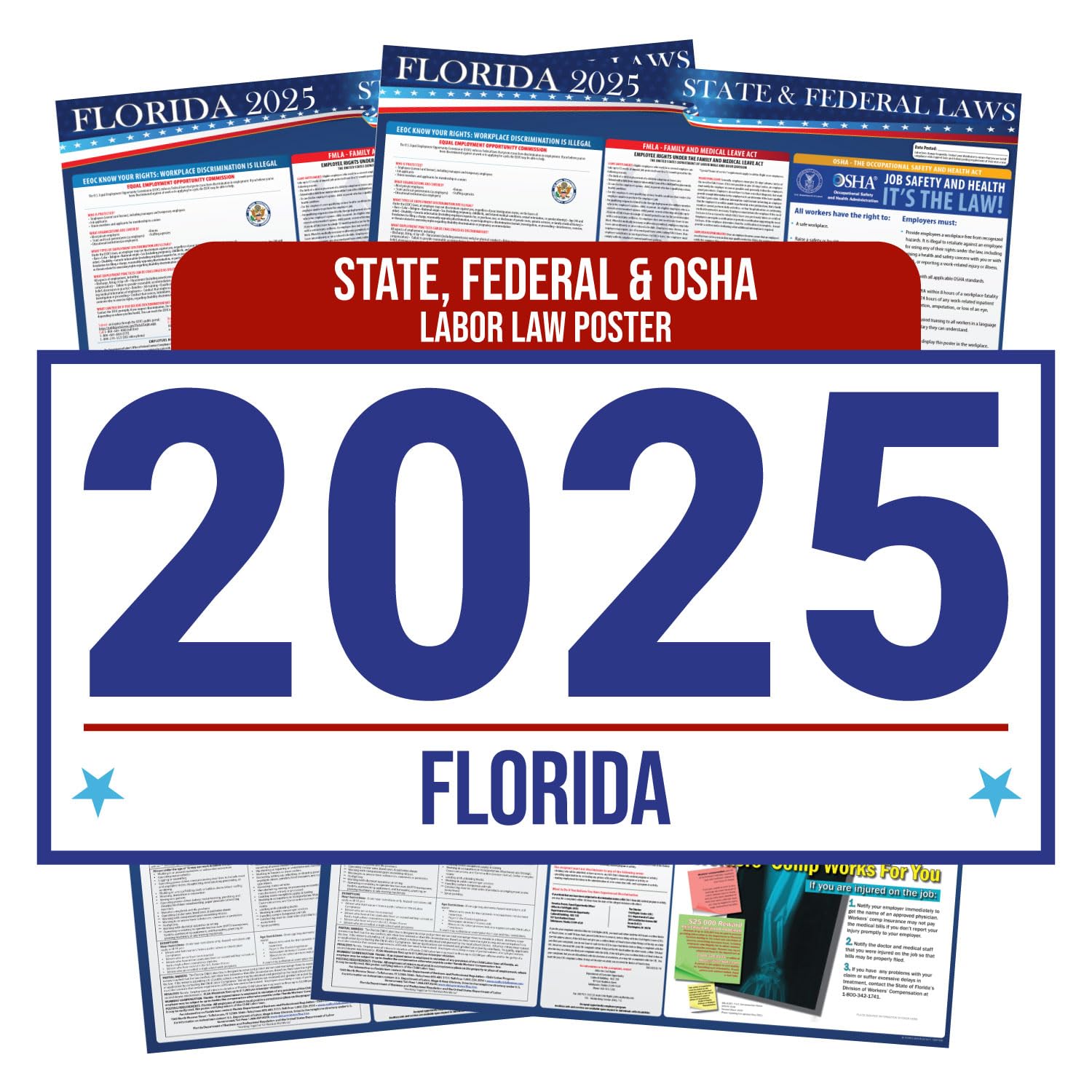 Amazon.com : 2025 Florida State and Federal Labor Law Poster - OSHA ...