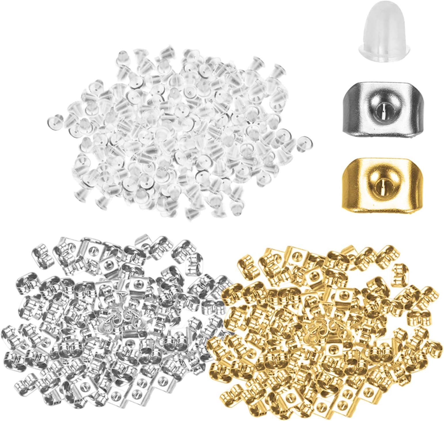 Amazon.com: BEADNOVA Earring Backs 420pcs Stainless Steel Earring ...