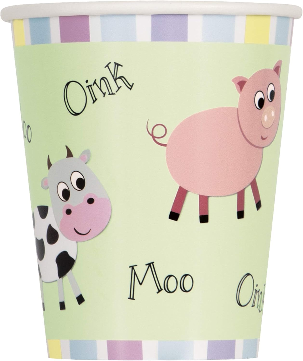 Amazon.com: Unique Party 54846 Farm Animals Paper Cups | 8 Pcs : Toys ...