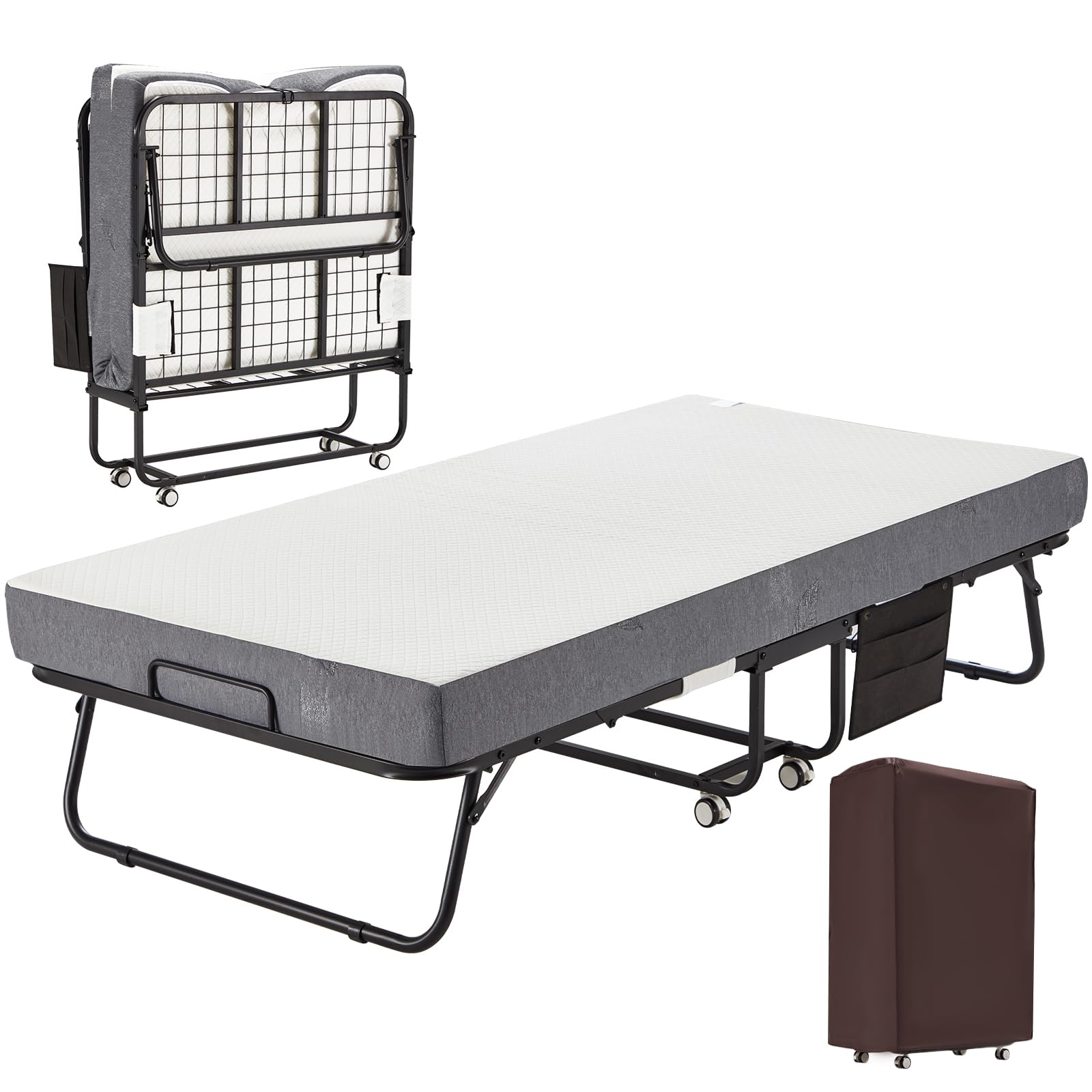 Amazon.com: MELLCOM Folding Bed with Mattress, Twin Size Portable ...