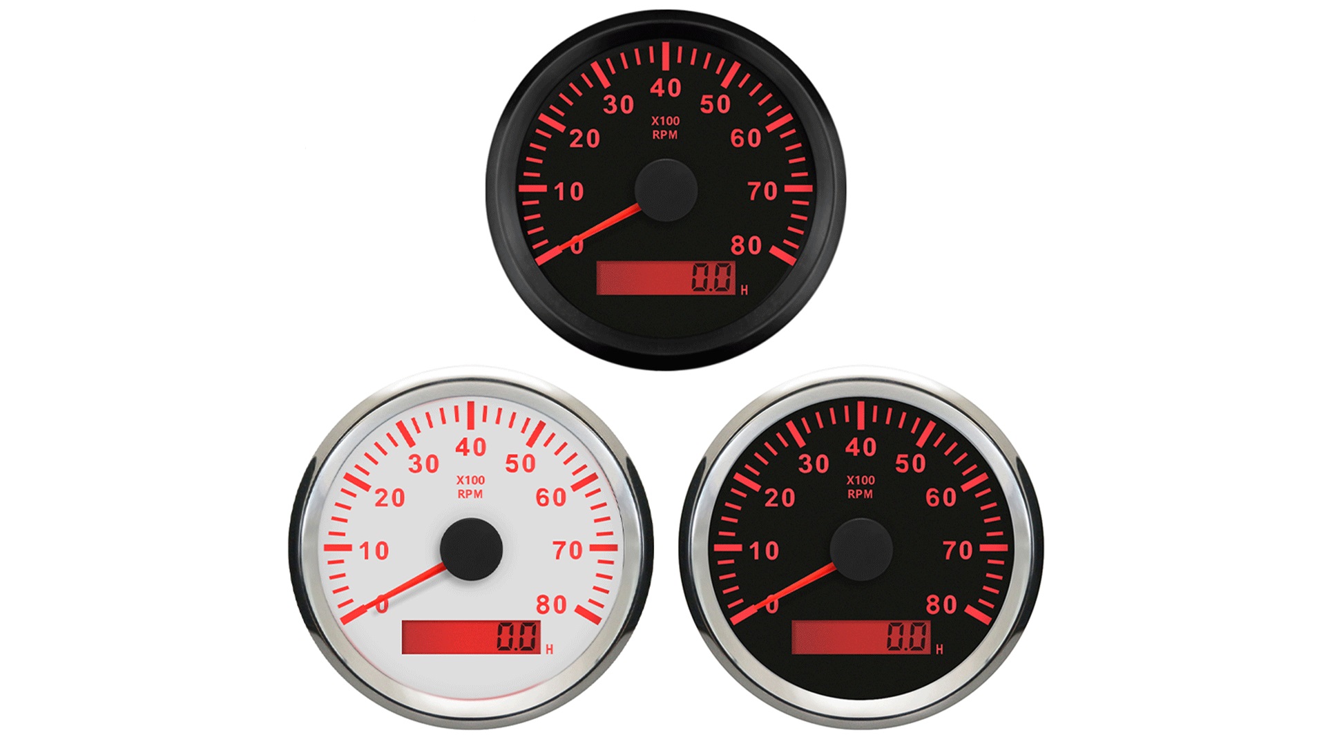 ELING Tachometer REV Counter RPM Gauge With Hour Meter 0