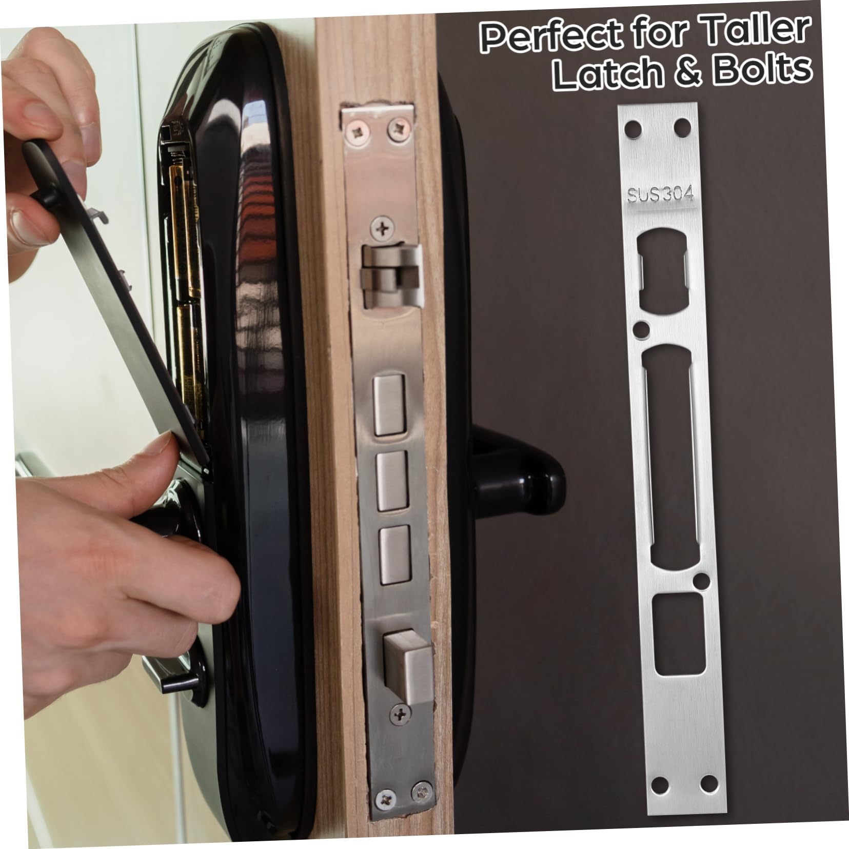Door Security Plates 4-Pack Door Strike Plates - Stainless Steel ...
