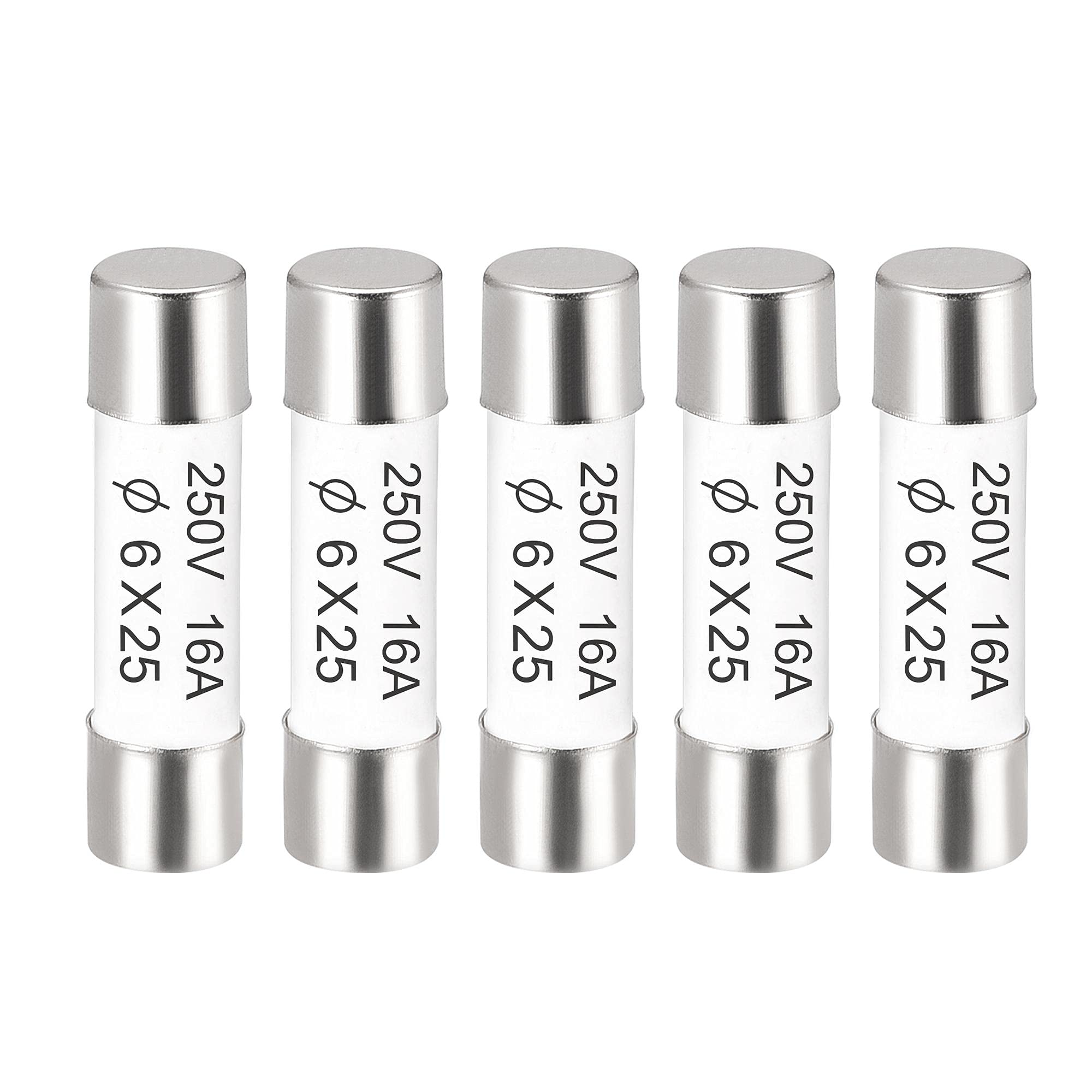 sourcing map Ceramic Cartridge Fuses 16A 250V 6x25mm Ceramic Fuses Fast ...