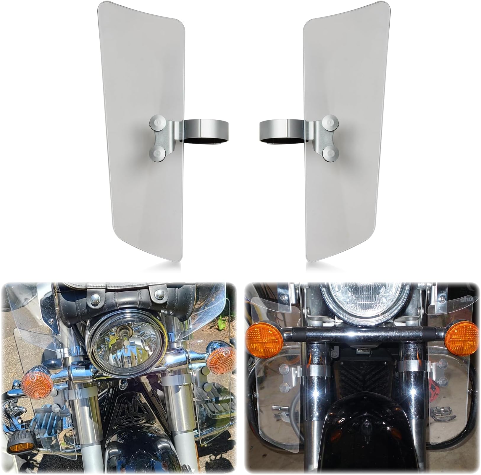 Leg Wind Deflector, PSLER Motorcycle Front Fork Wind Deflectors with ...