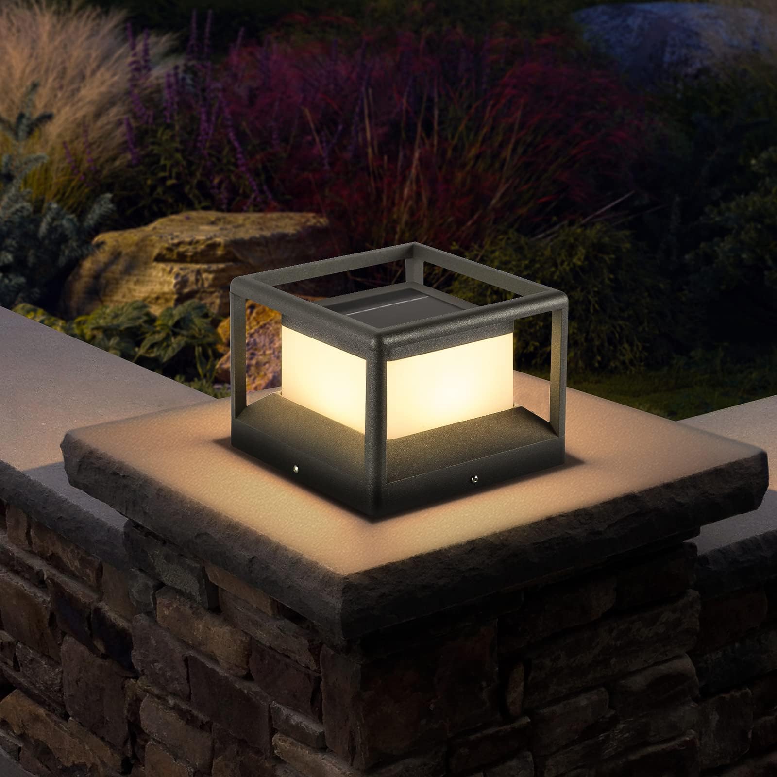 Solar Pillar Lights Outdoor, 30cm Modern Pillar Lamp Outdoor Column ...