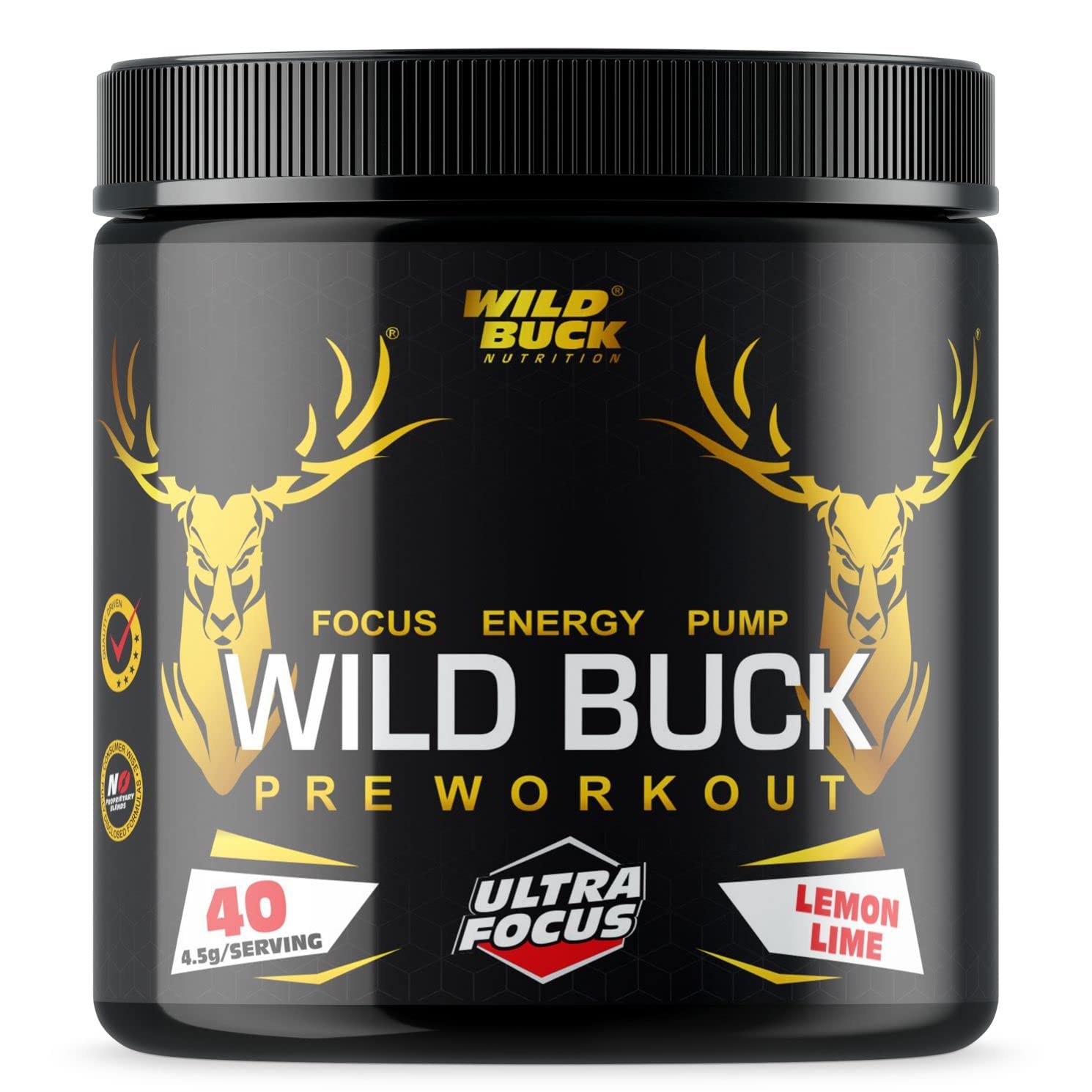 WILD BUCK Ultra Focus Advanced Pre Workout with L-Arginine, L ...