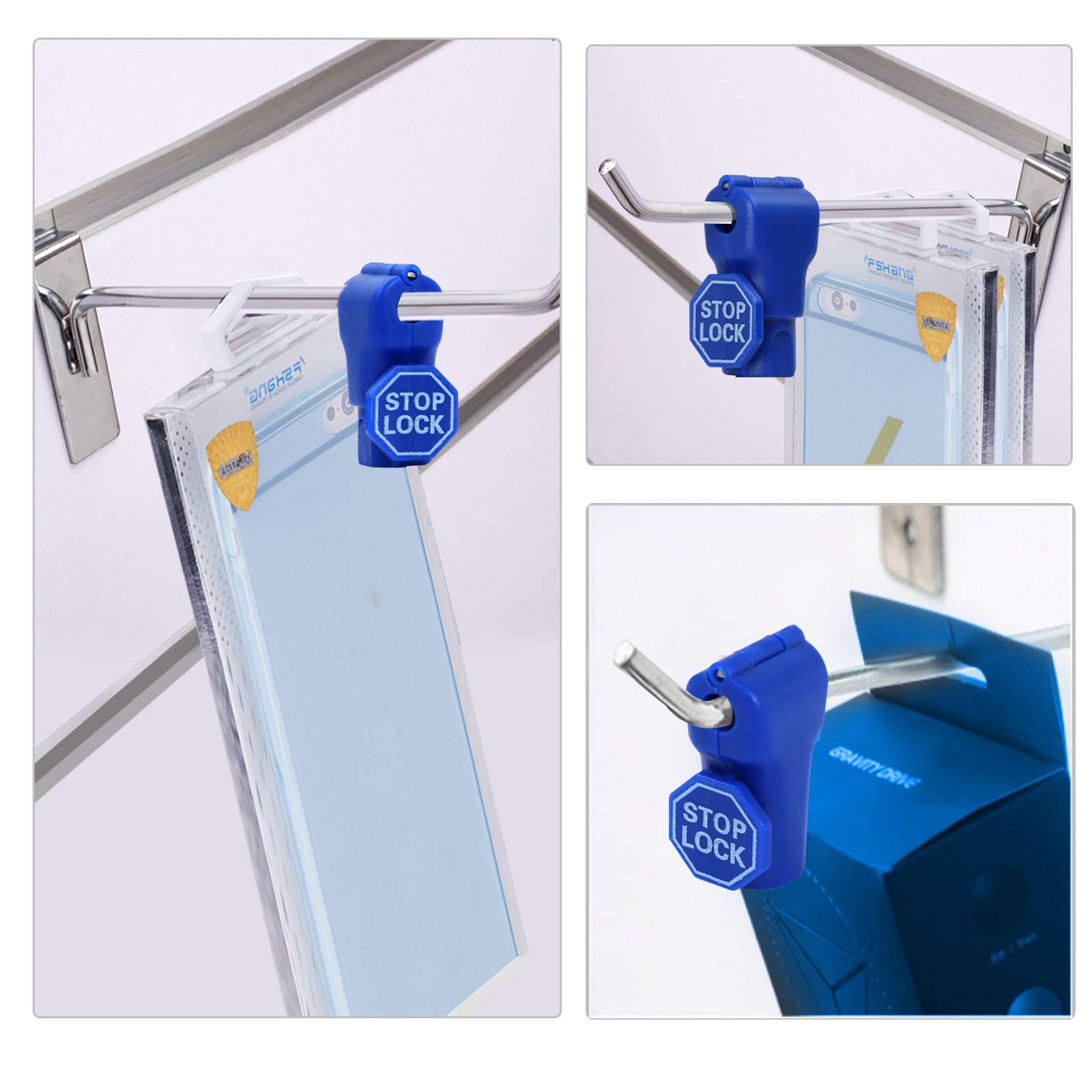 Snapklik.com : LeaGerous 200 Pcs Blue Magnetic Peg Hook Stop Lock 6mm ...