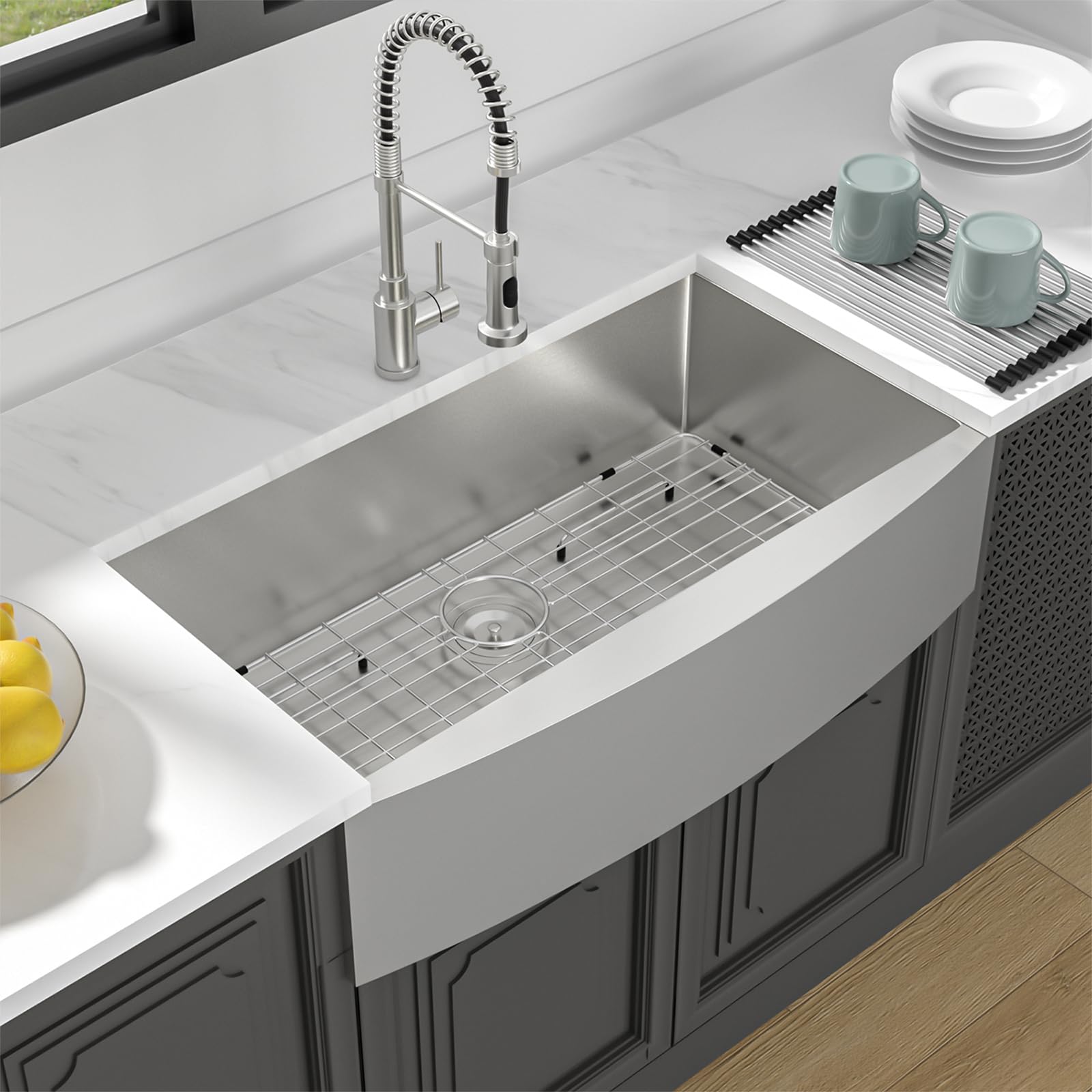 Snapklik.com : Lordear 36 Inch Farmhouse Kitchen Sink Stainless Steel ...